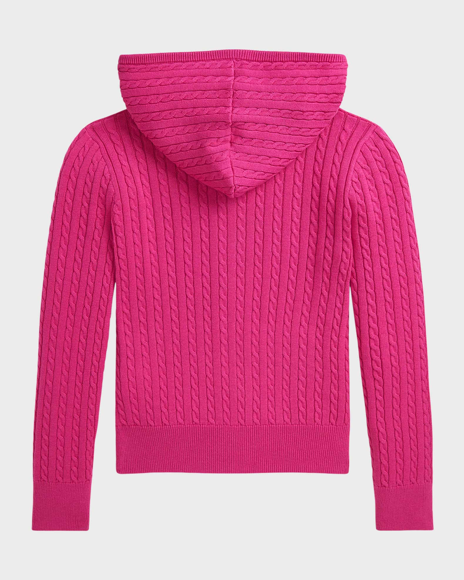 Girl's Cotton Mini Cable-Knit Zip Sweater | Neiman Marcus