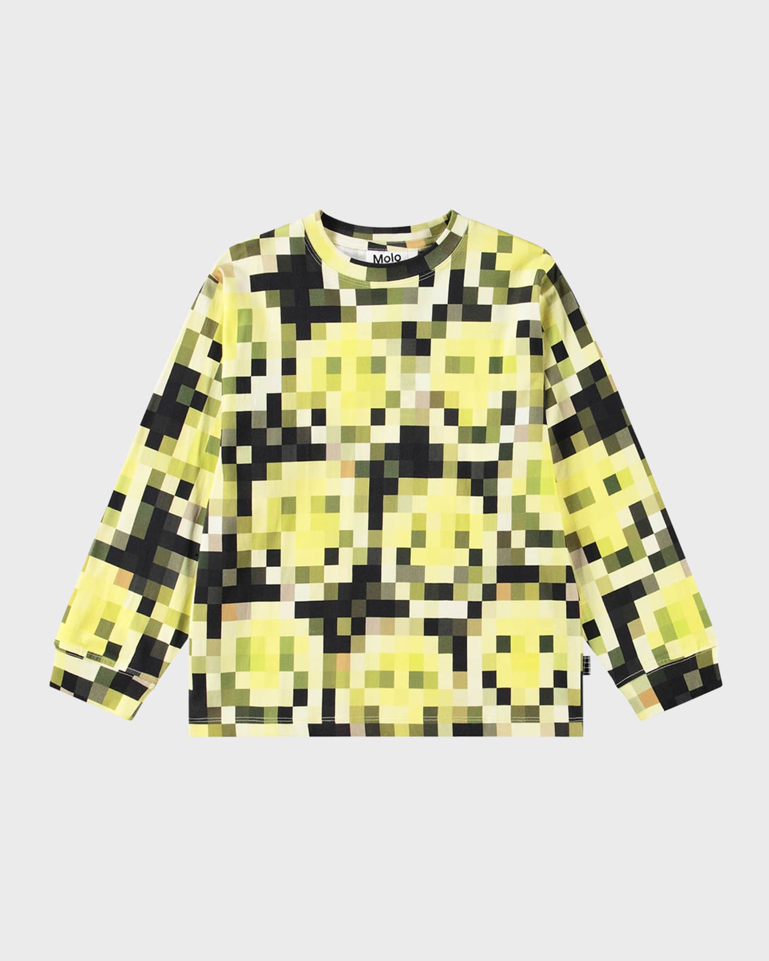Girl's Pixelated Smiles Long-Sleeve Shirt | Neiman Marcus