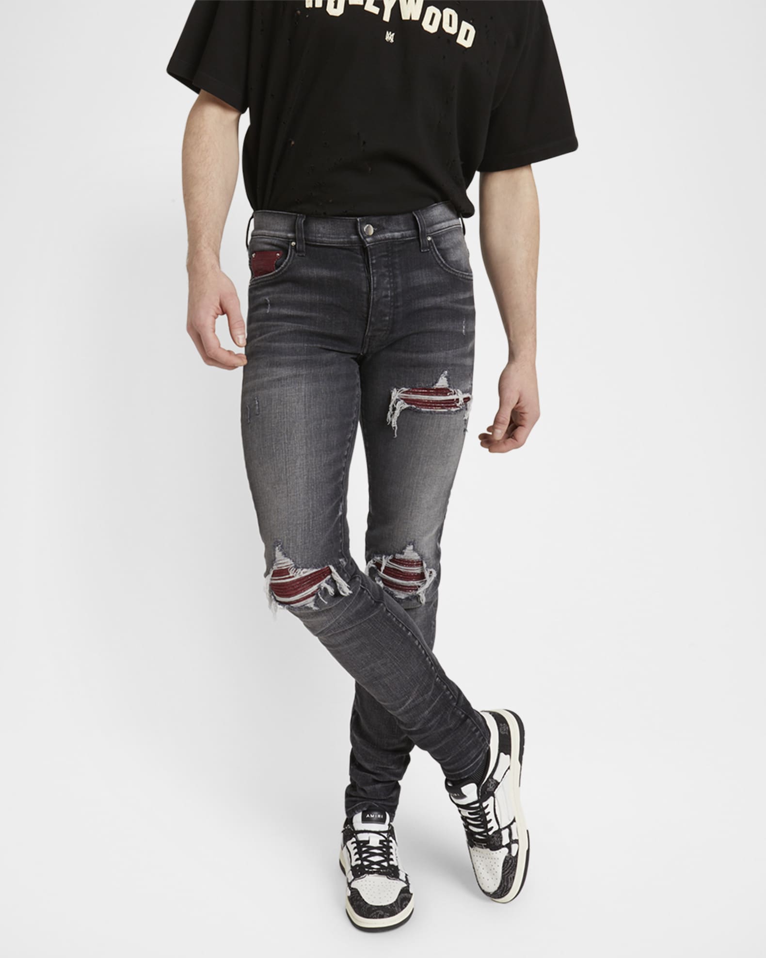 Amiri Men's MX1 Lurex Skinny Jeans | Neiman Marcus