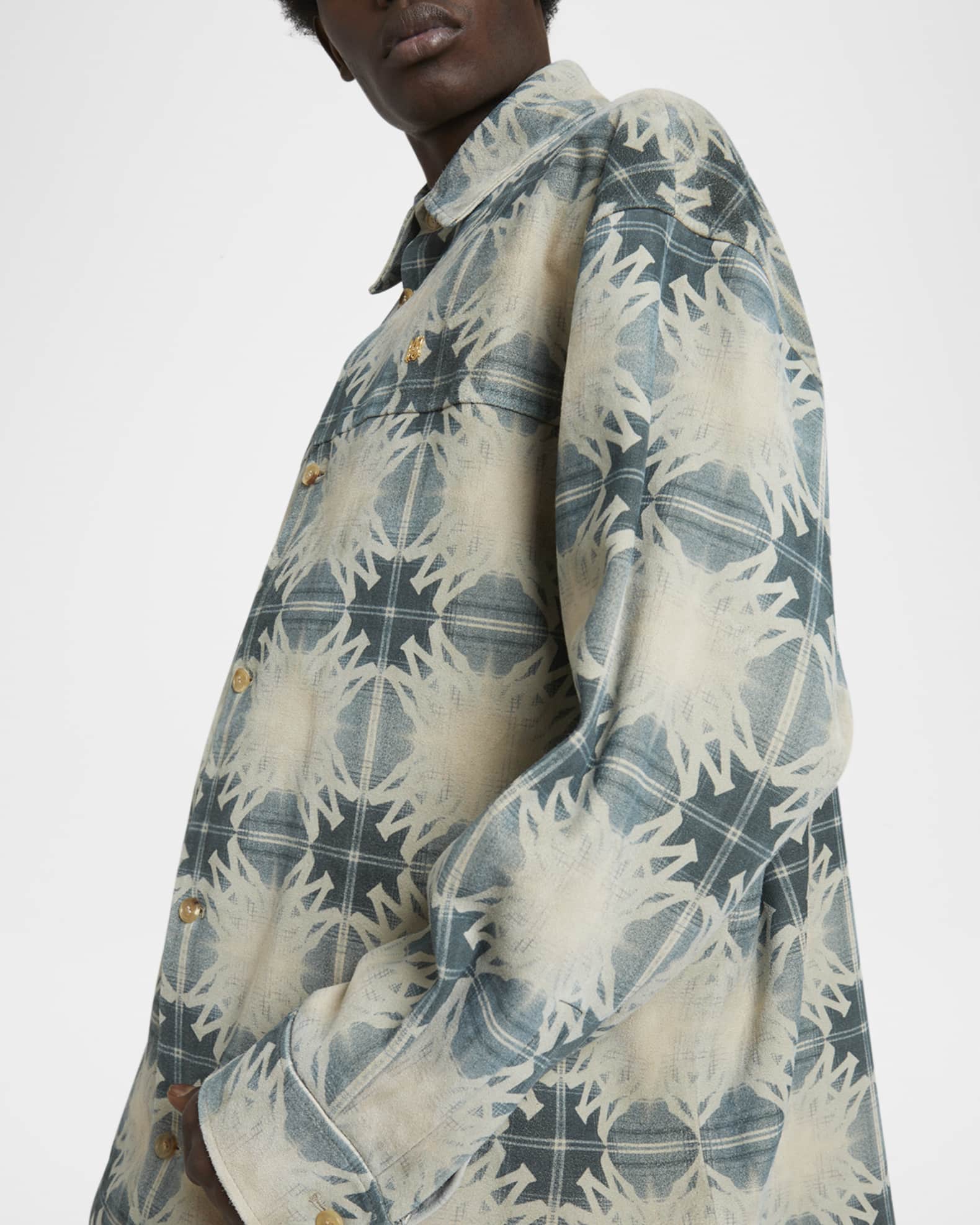 Amiri Men's MA Quad Suede Overshirt | Neiman Marcus