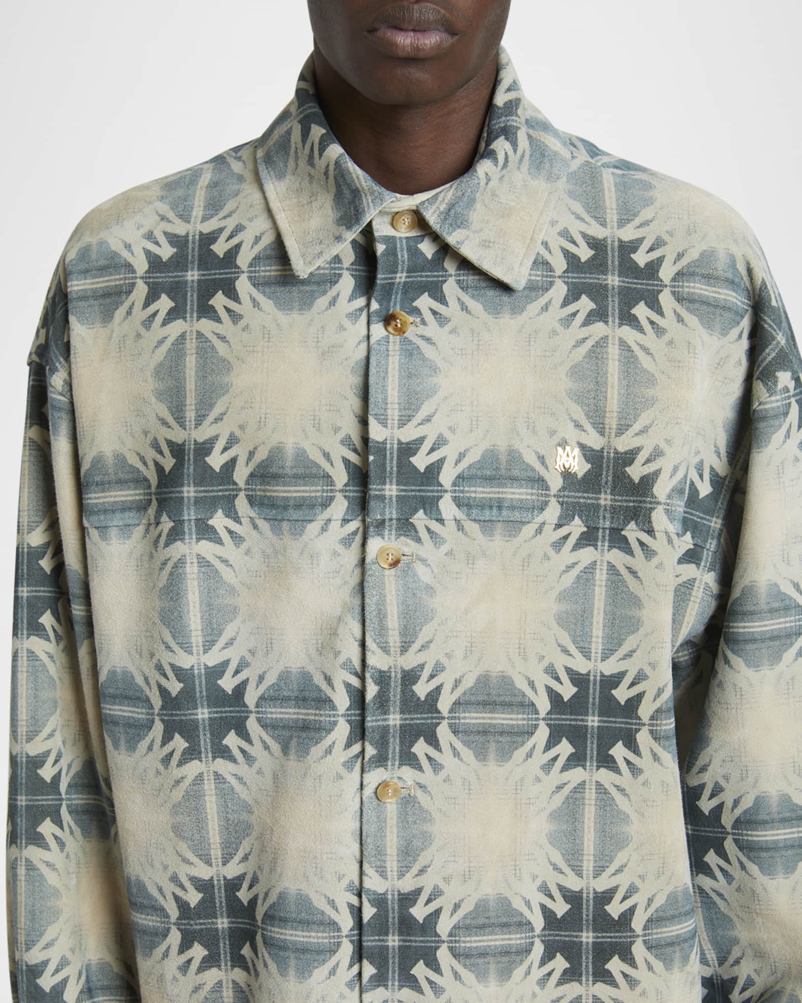 Amiri Men's MA Quad Suede Overshirt | Neiman Marcus
