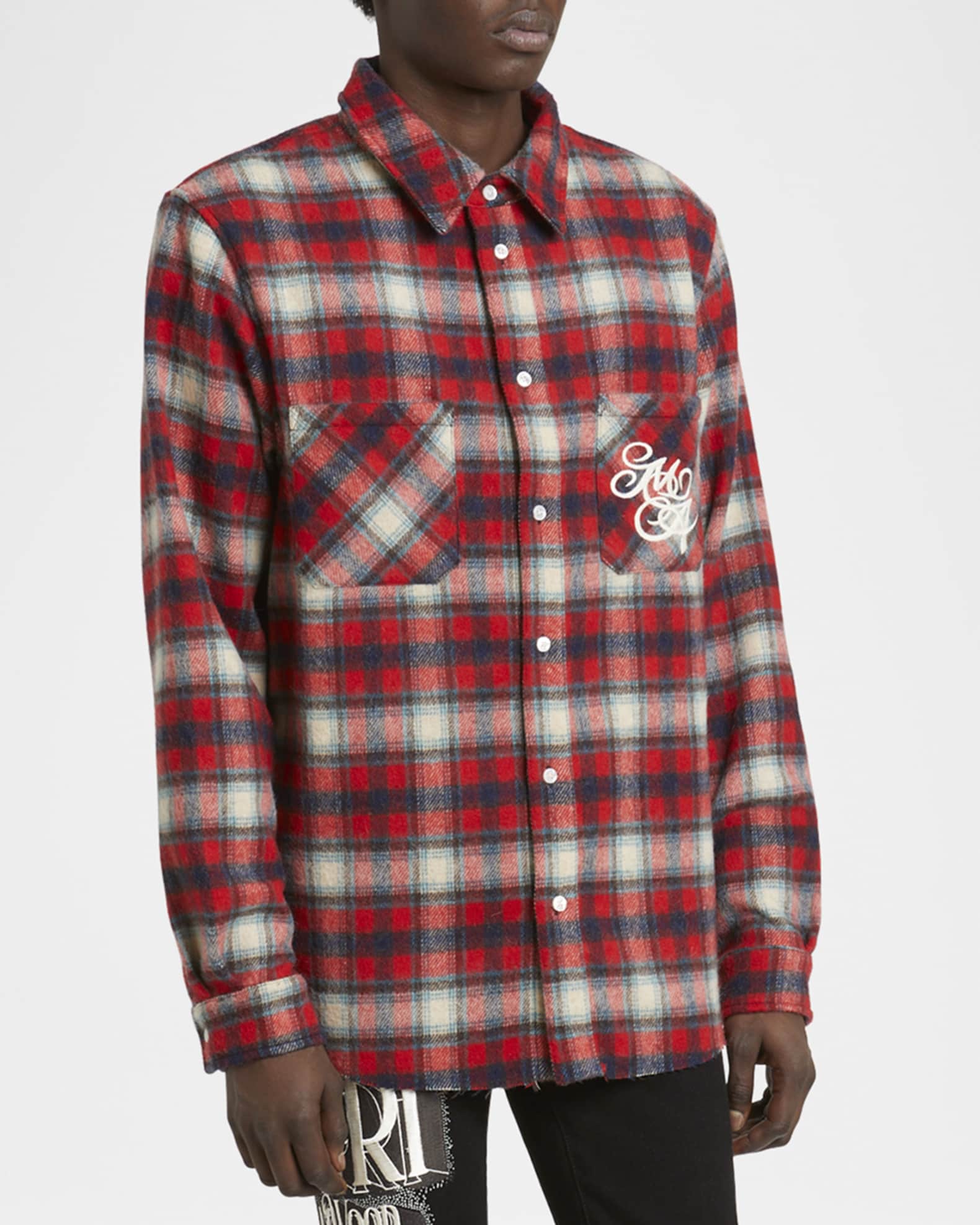 Amiri Men's Amiri Swirl Flannel Casual Button-Down Shirt | Neiman Marcus