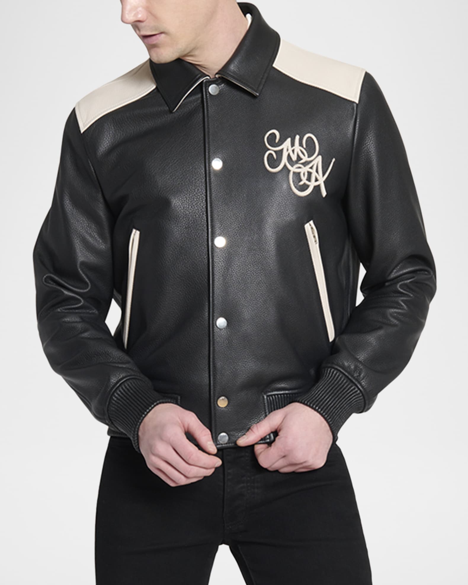 Amiri Men's MA Swirl Leather Jacket | Neiman Marcus