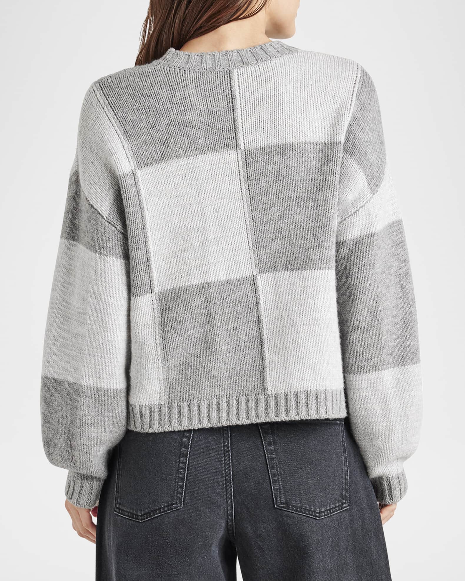 Splendid Kit Colorblock Checkerboard Sweater | Neiman Marcus