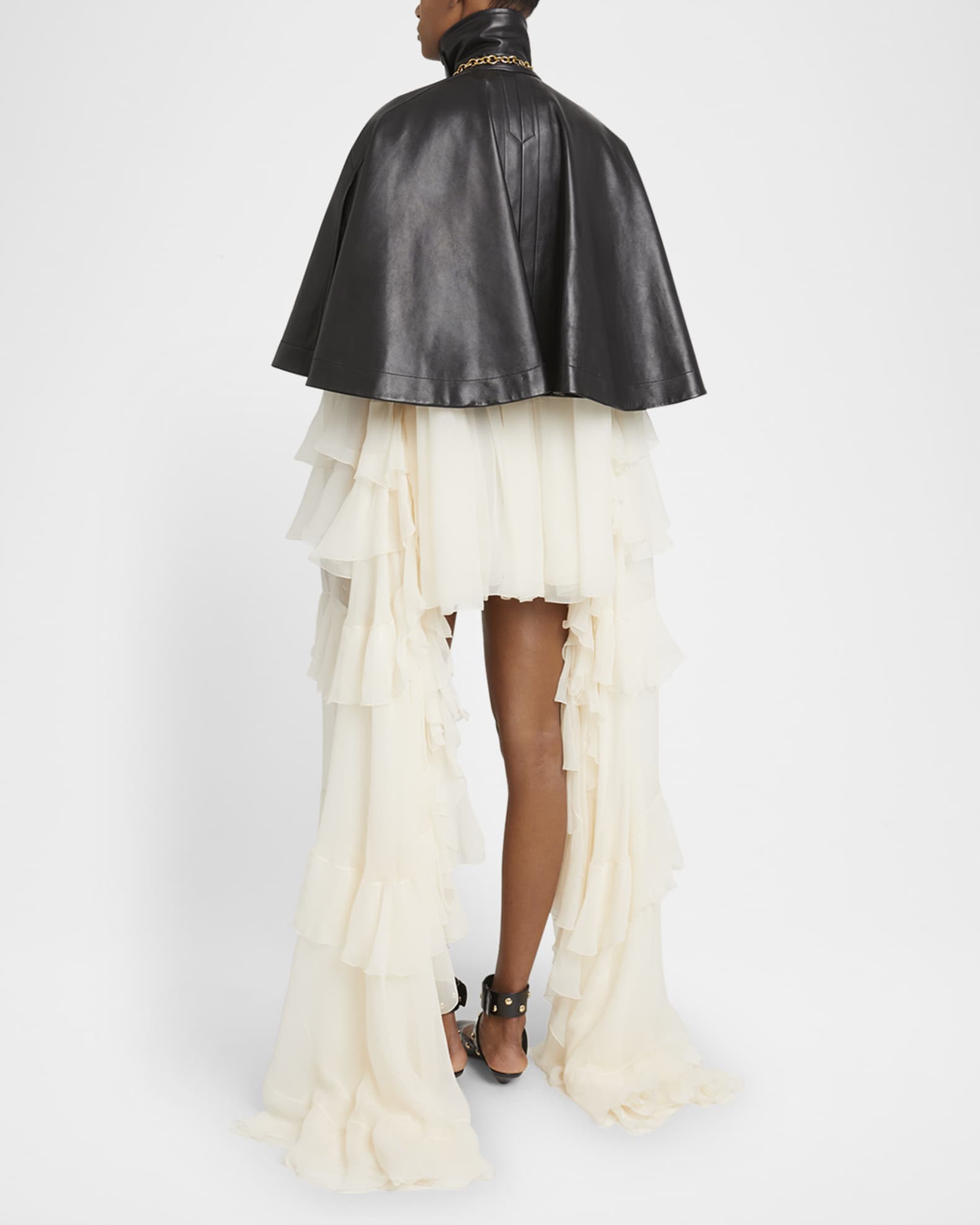 Chloe Soft Napa Leather Capelet Jacket | Neiman Marcus