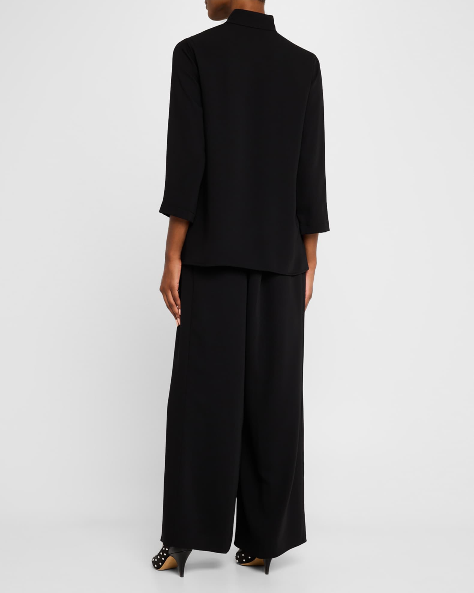 Caroline Rose Rhinestone-Button Matte Crepe Jacket | Neiman Marcus
