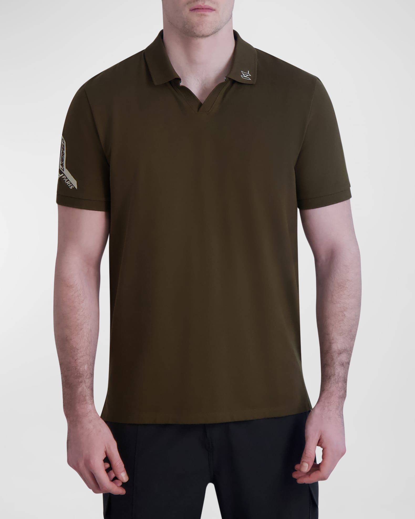 Karl Lagerfeld Paris Men's Johnny-Collar Polo | Neiman Marcus