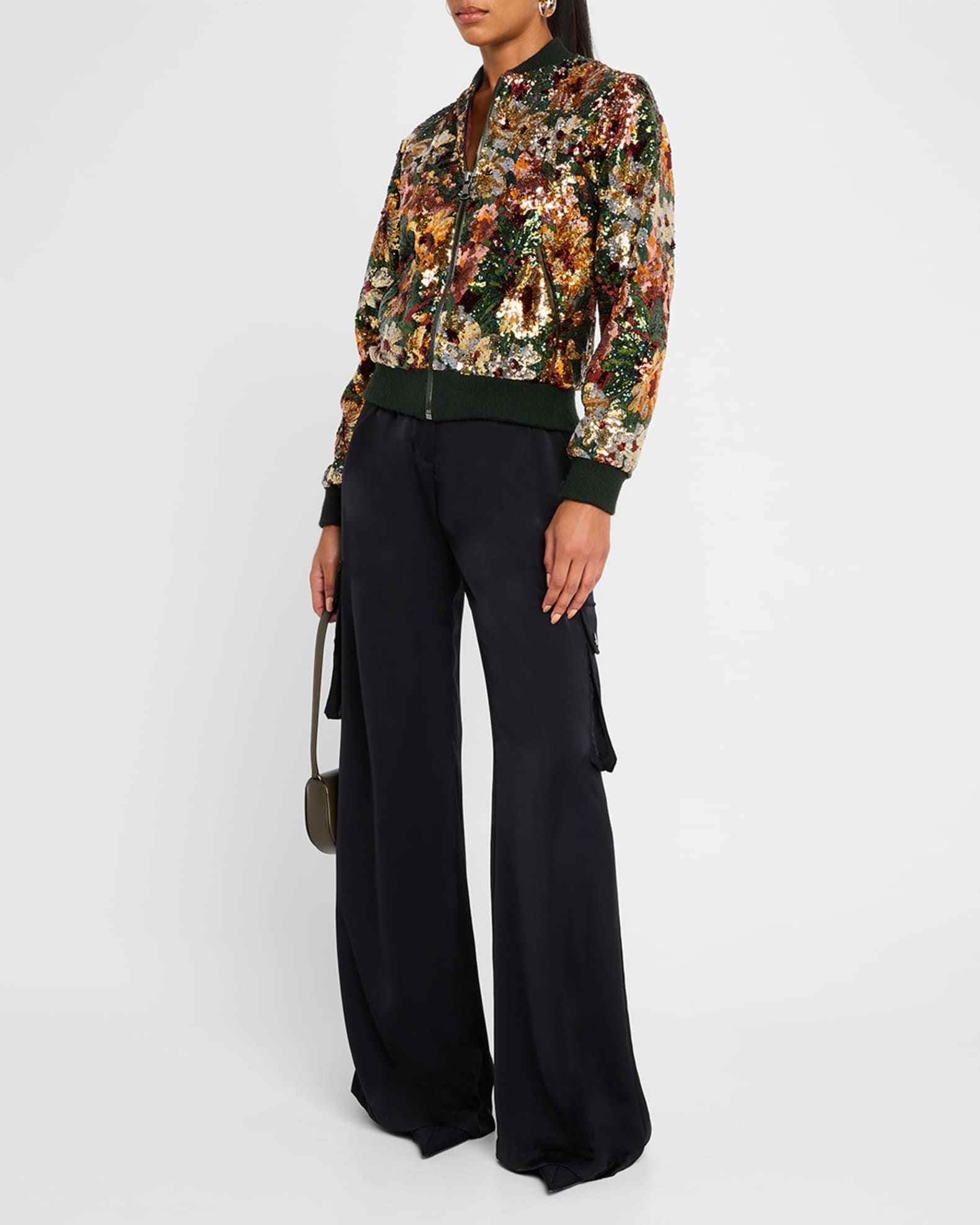 Le Superbe Floral Sequined Bomber Jacket | Neiman Marcus
