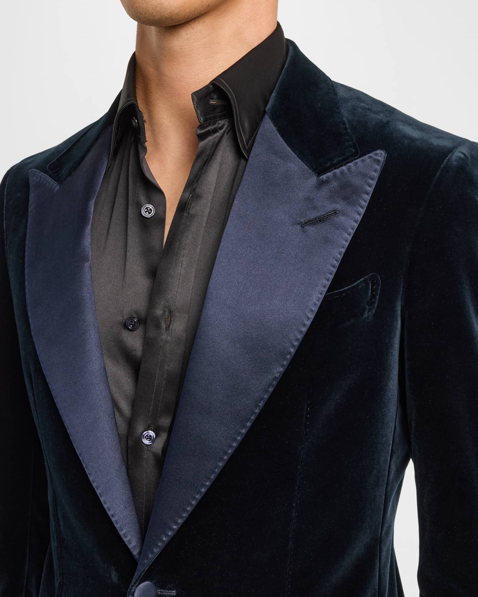 TOM FORD Men's Shelton Velvet and Satin Evening Jacket | Neiman Marcus