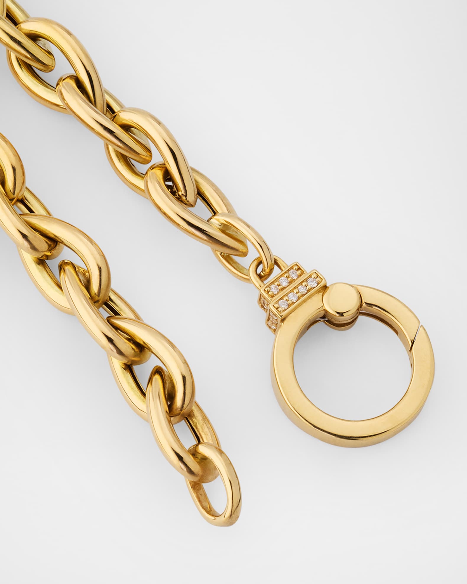 Sorellina 18K Yellow Gold Smooth Teardrop Chain Necklace with Diamonds ...