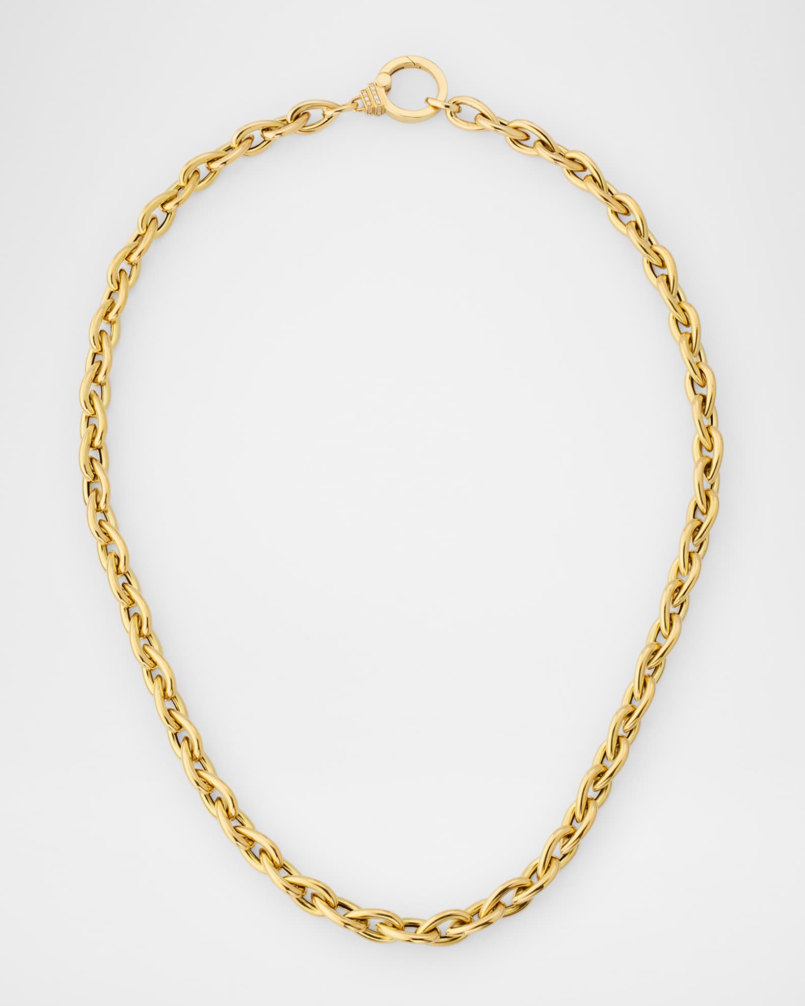 Sorellina 18K Yellow Gold Smooth Teardrop Chain Necklace with Diamonds ...