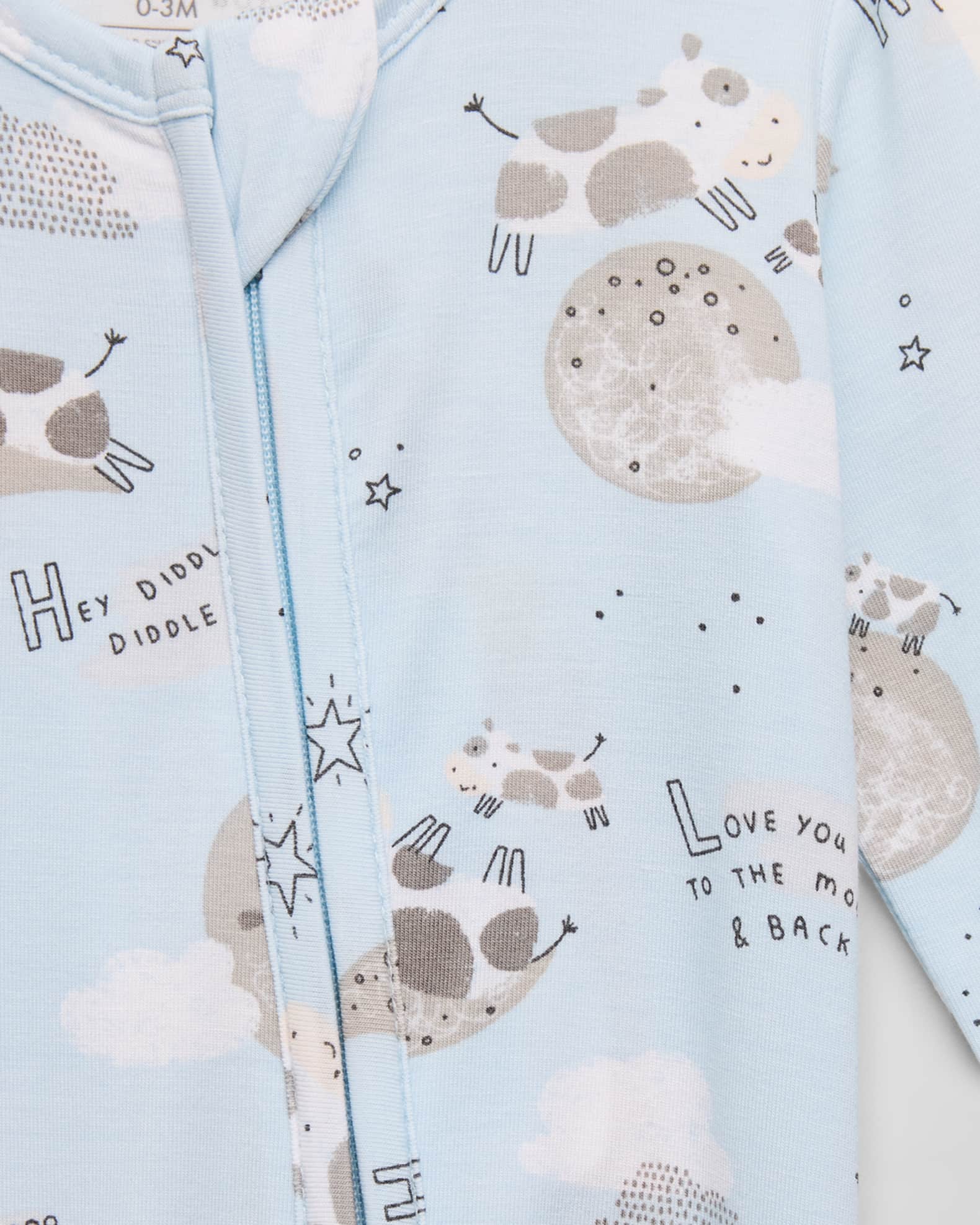 Angel Dear Kid's I Love You To The Moon And Cows Printed Footie W ...