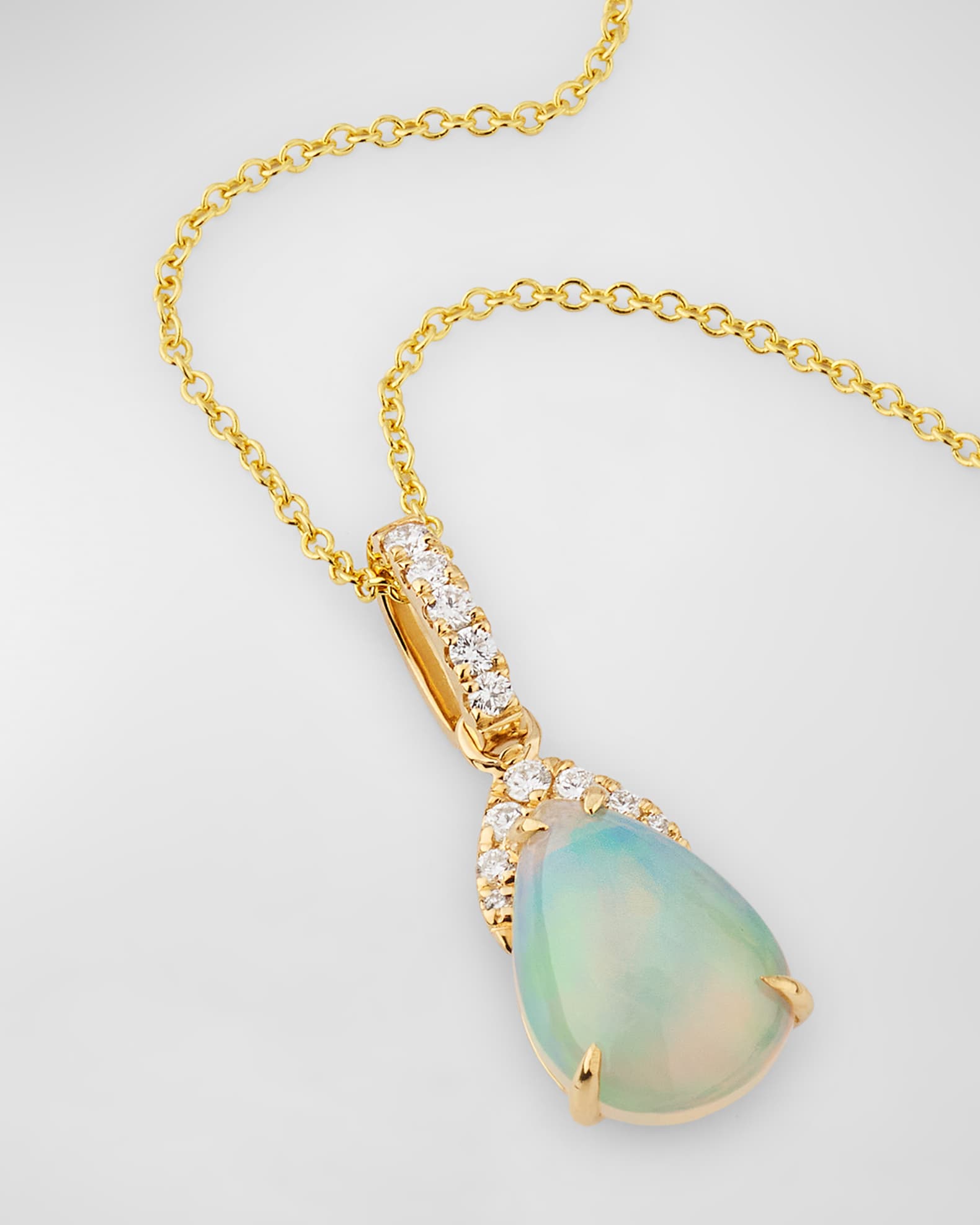 David Kord 18K Yellow Gold Pear Shape Opal Necklace, 11x8mm | Neiman Marcus