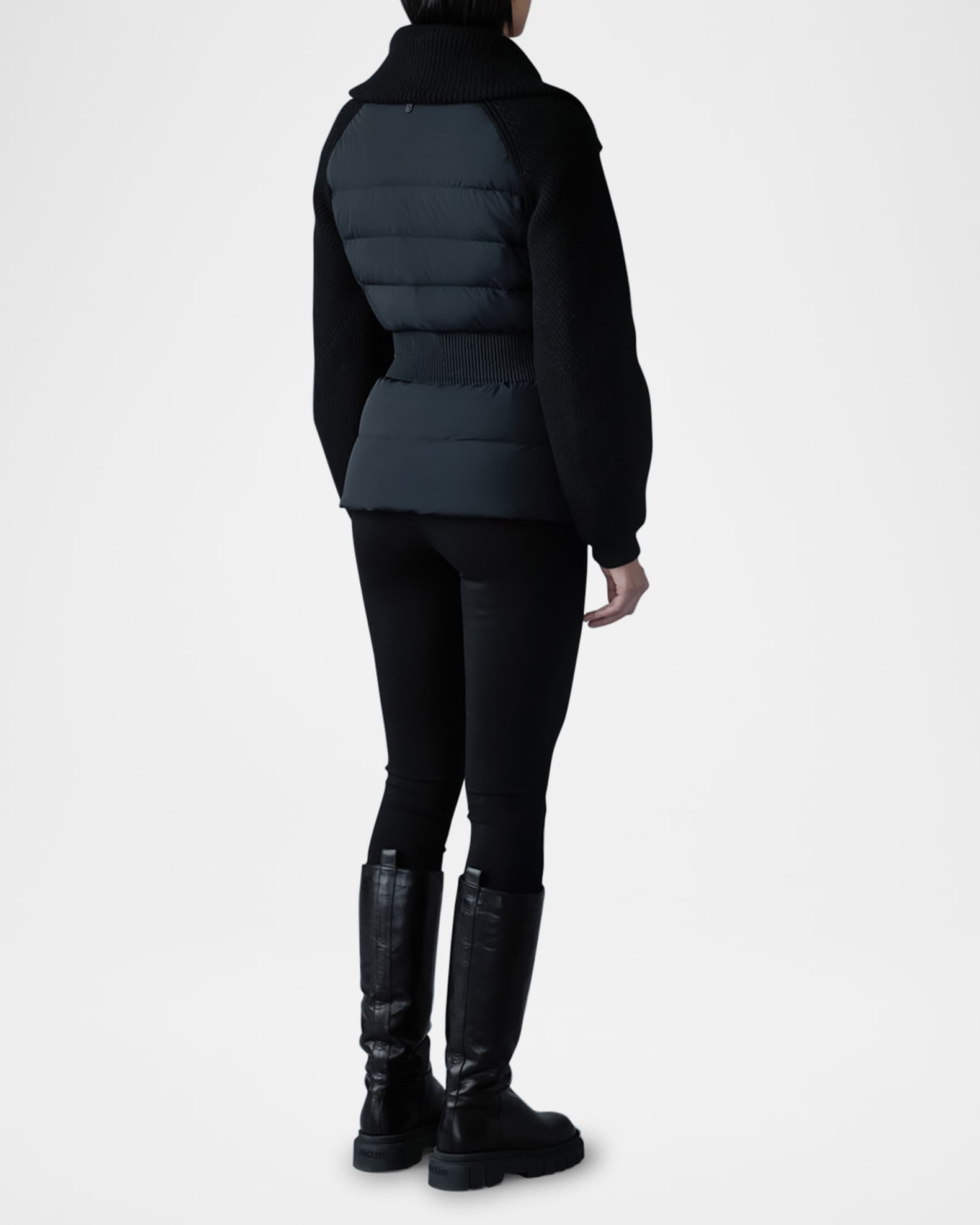 Mackage Foxy Light Down Mixed-Media Jacket | Neiman Marcus