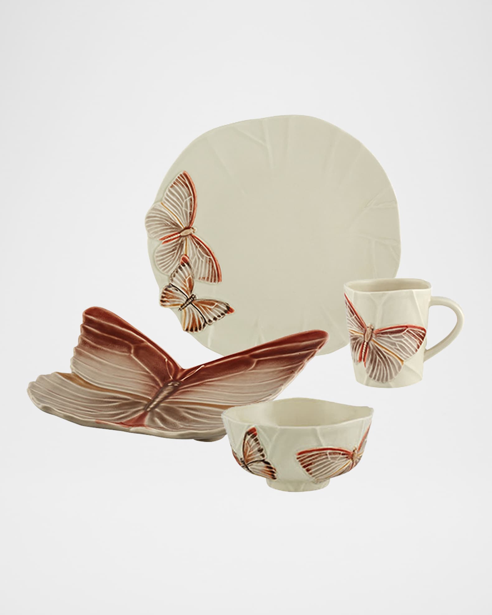 Bordallo Pinheiro Cloudy Butterflies 4-Piece Place Setting by Claudia ...