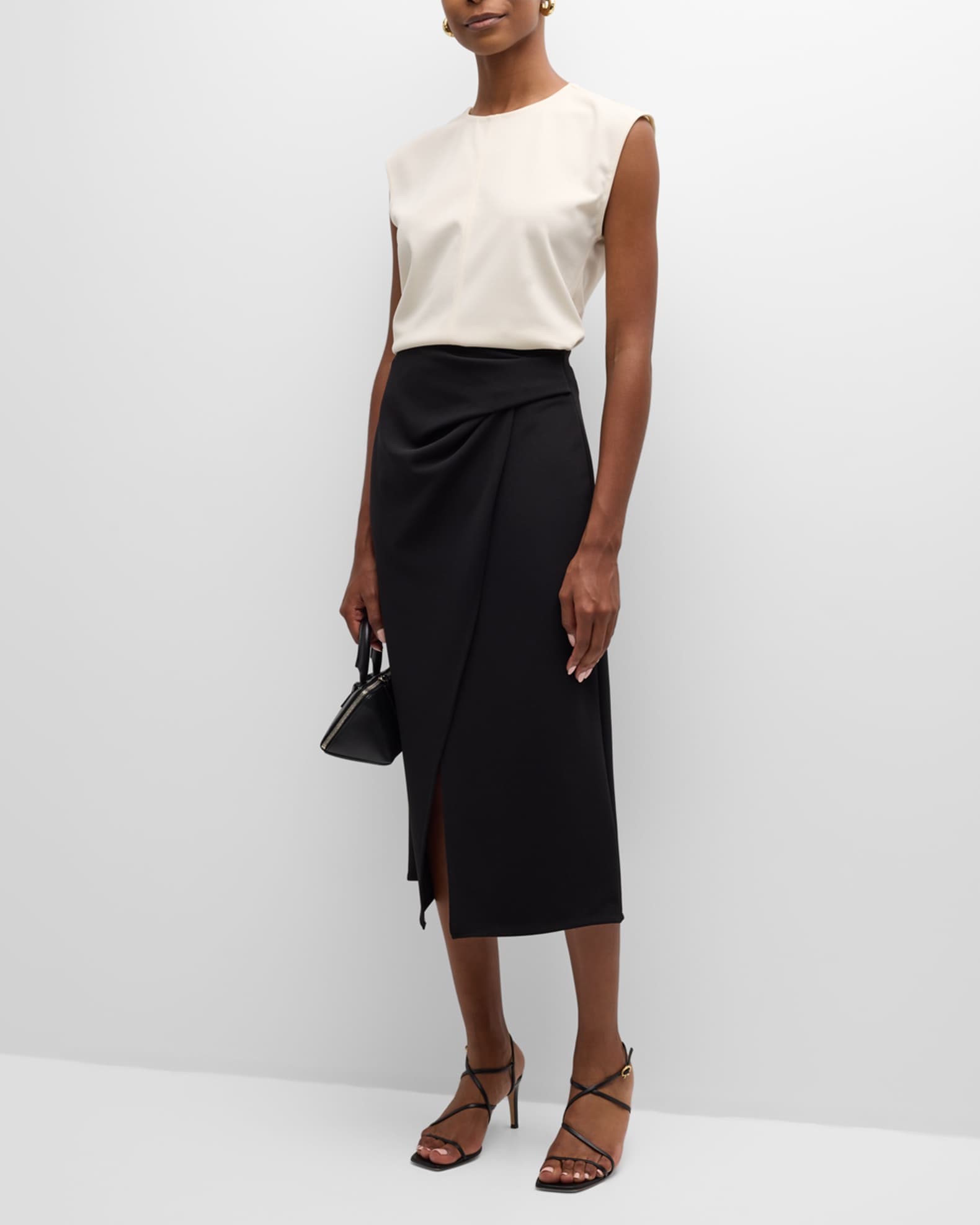 Tanya Taylor Rosalind Draped Cap-Sleeve Top | Neiman Marcus
