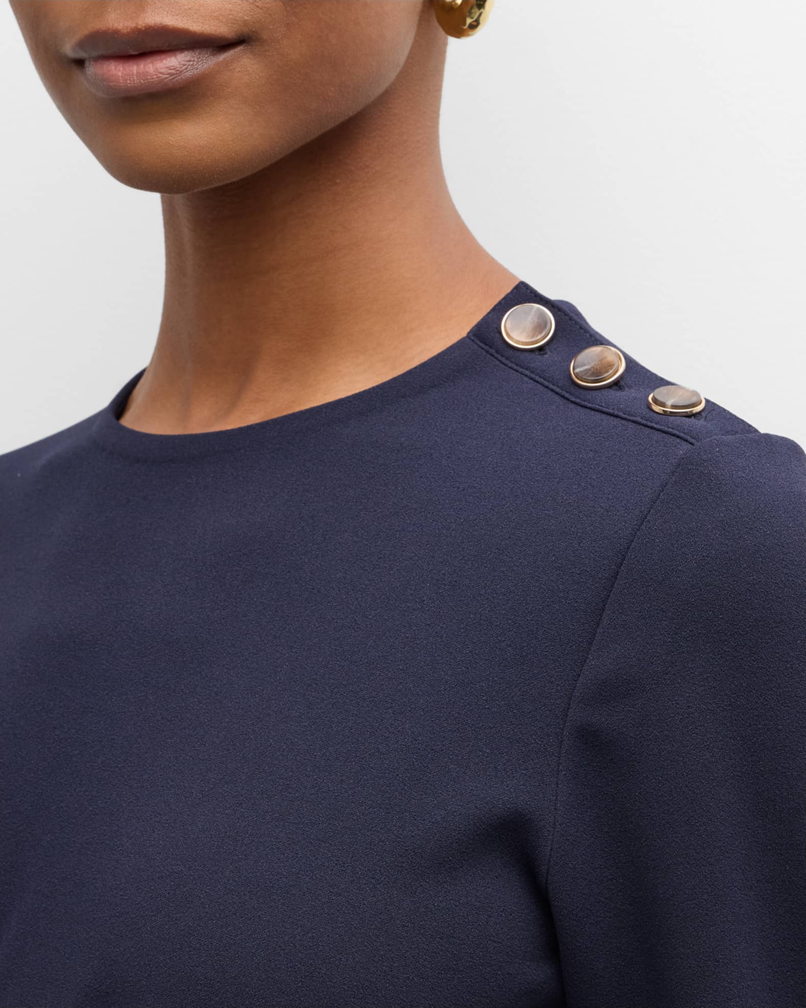 Tanya Taylor Robinette Knotted Long-Sleeve Midi Dress | Neiman Marcus