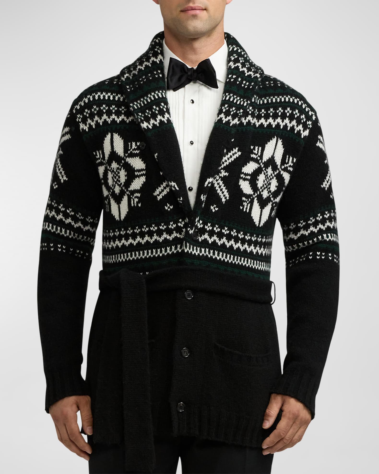 Ralph Lauren Purple Label Men's Hand-Knit Cashmere Shawl Cardigan | Neiman Marcus