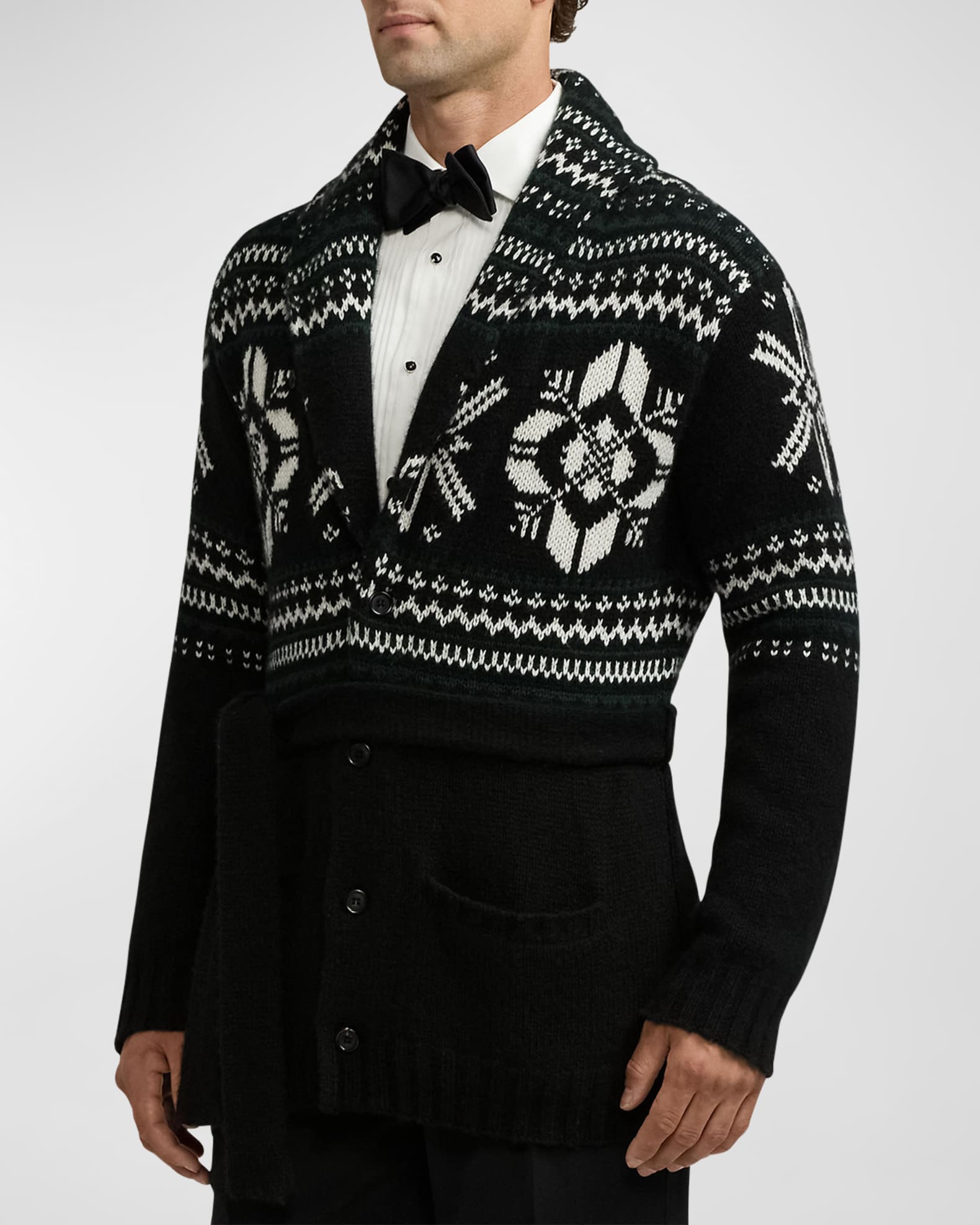 Ralph Lauren Purple Label Men's Hand-Knit Cashmere Shawl Cardigan | Neiman Marcus