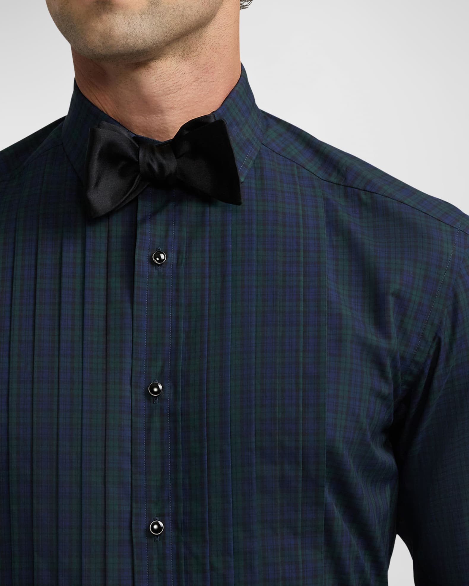 Ralph Lauren Purple Label Men's Dexter Plaid Poplin French Cuff Tuxedo ...