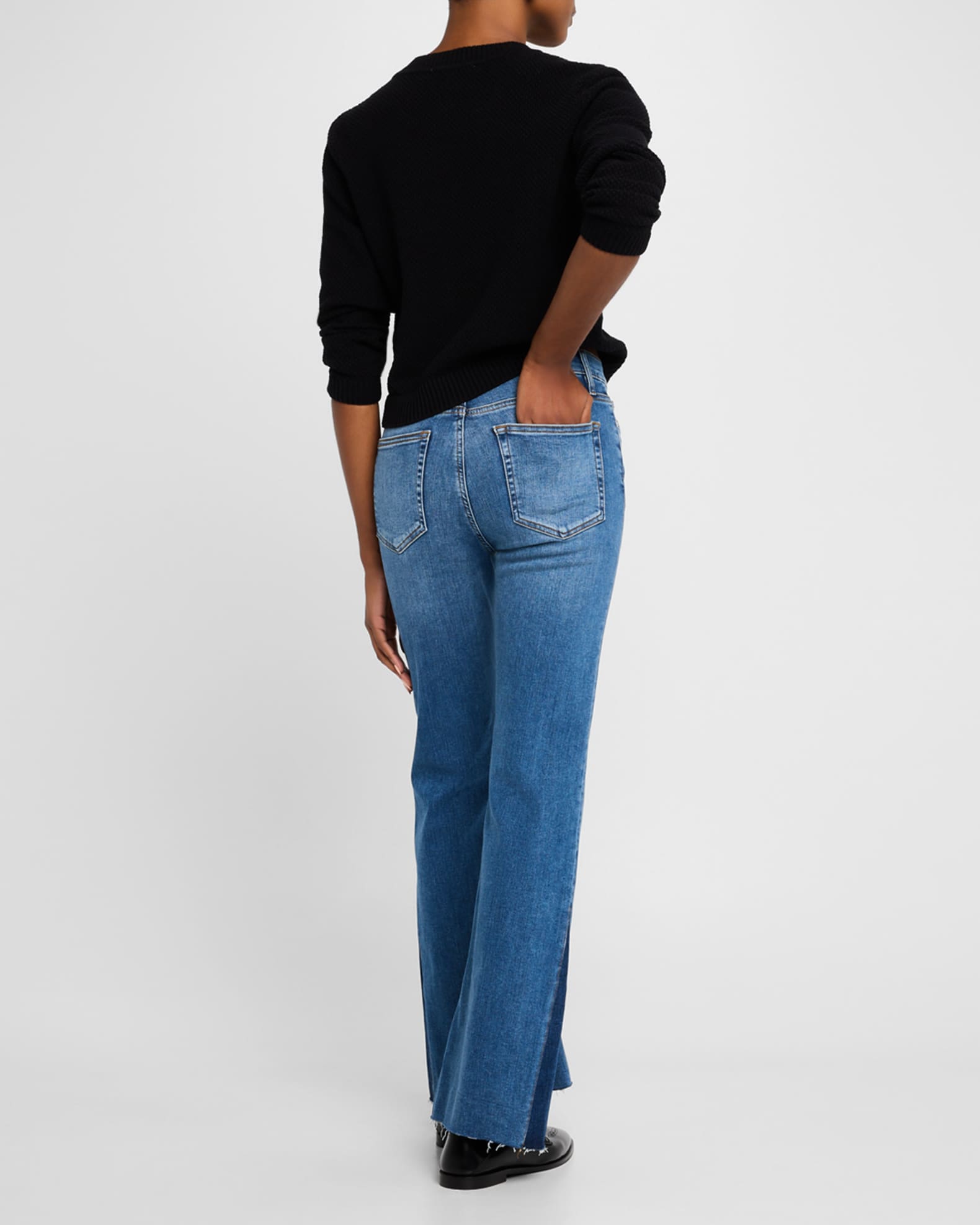 FRAME Le Easy Flare Outseam Insert Jeans | Neiman Marcus