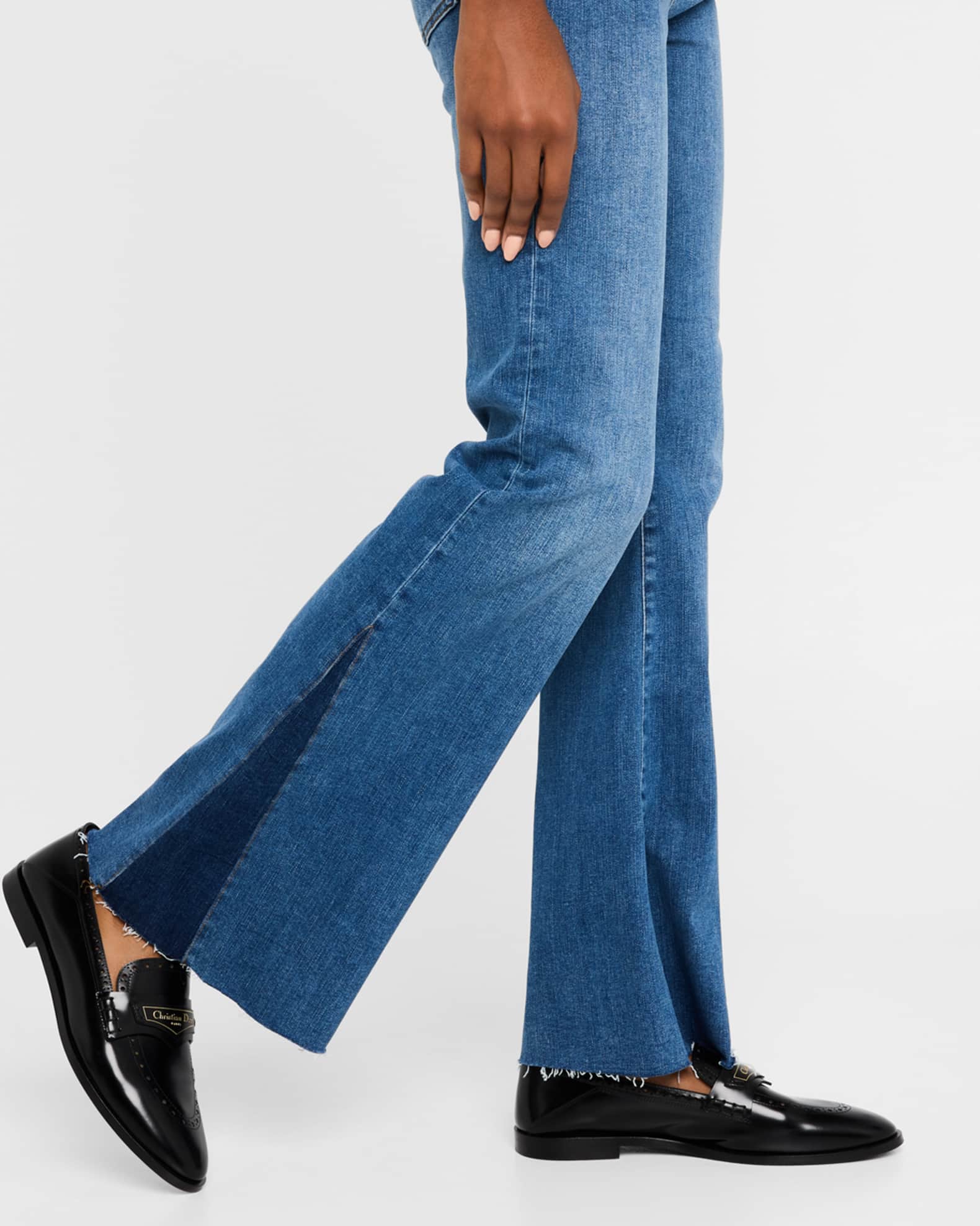 FRAME Le Easy Flare Outseam Insert Jeans | Neiman Marcus