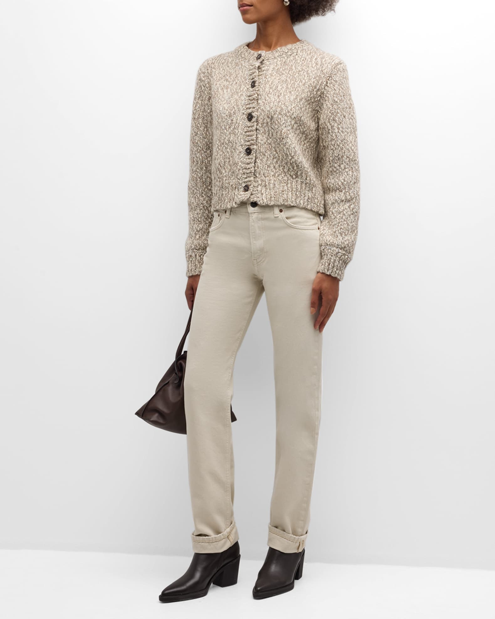 FRAME Marled Button-Down Cardigan | Neiman Marcus