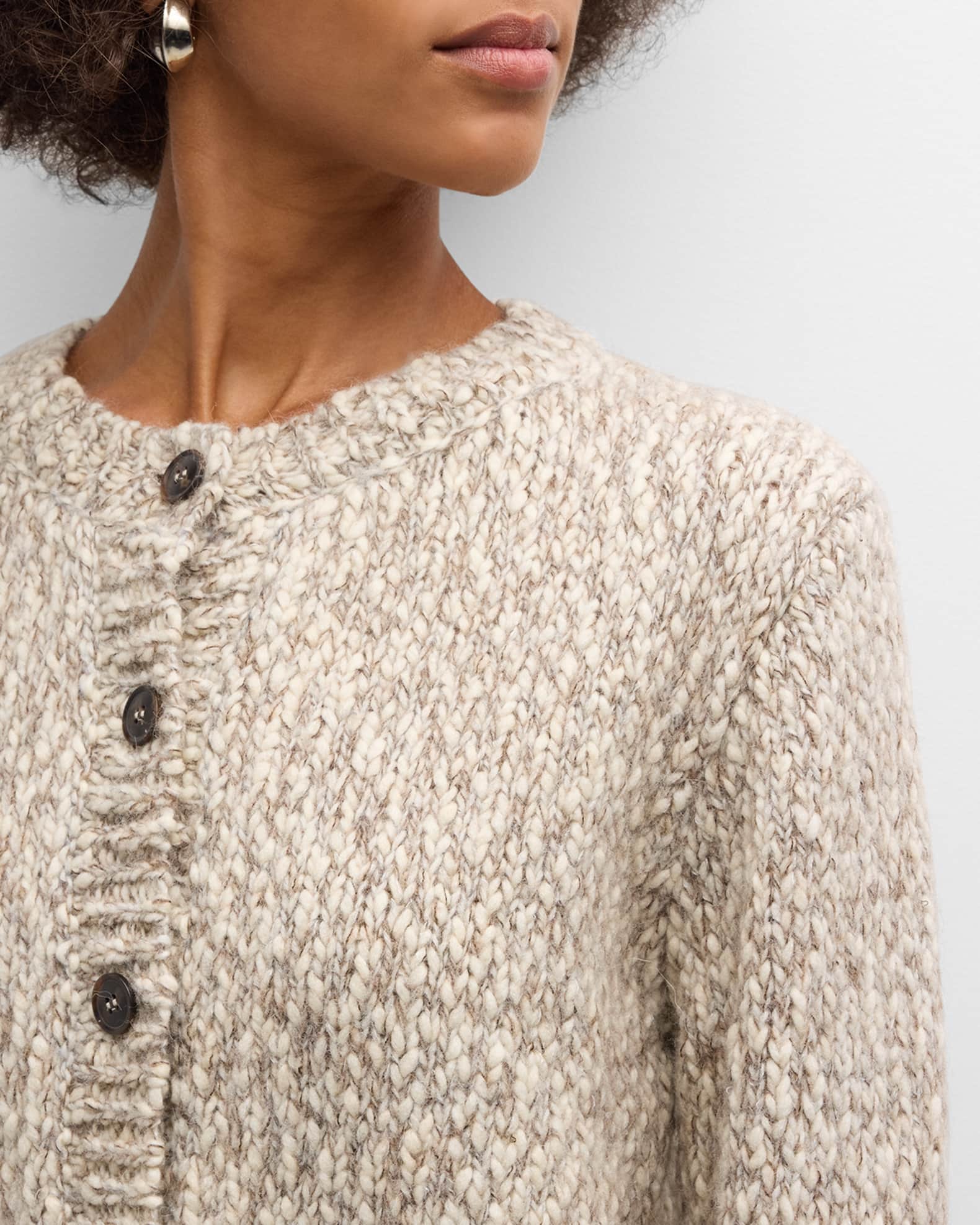 FRAME Marled Button-Down Cardigan | Neiman Marcus