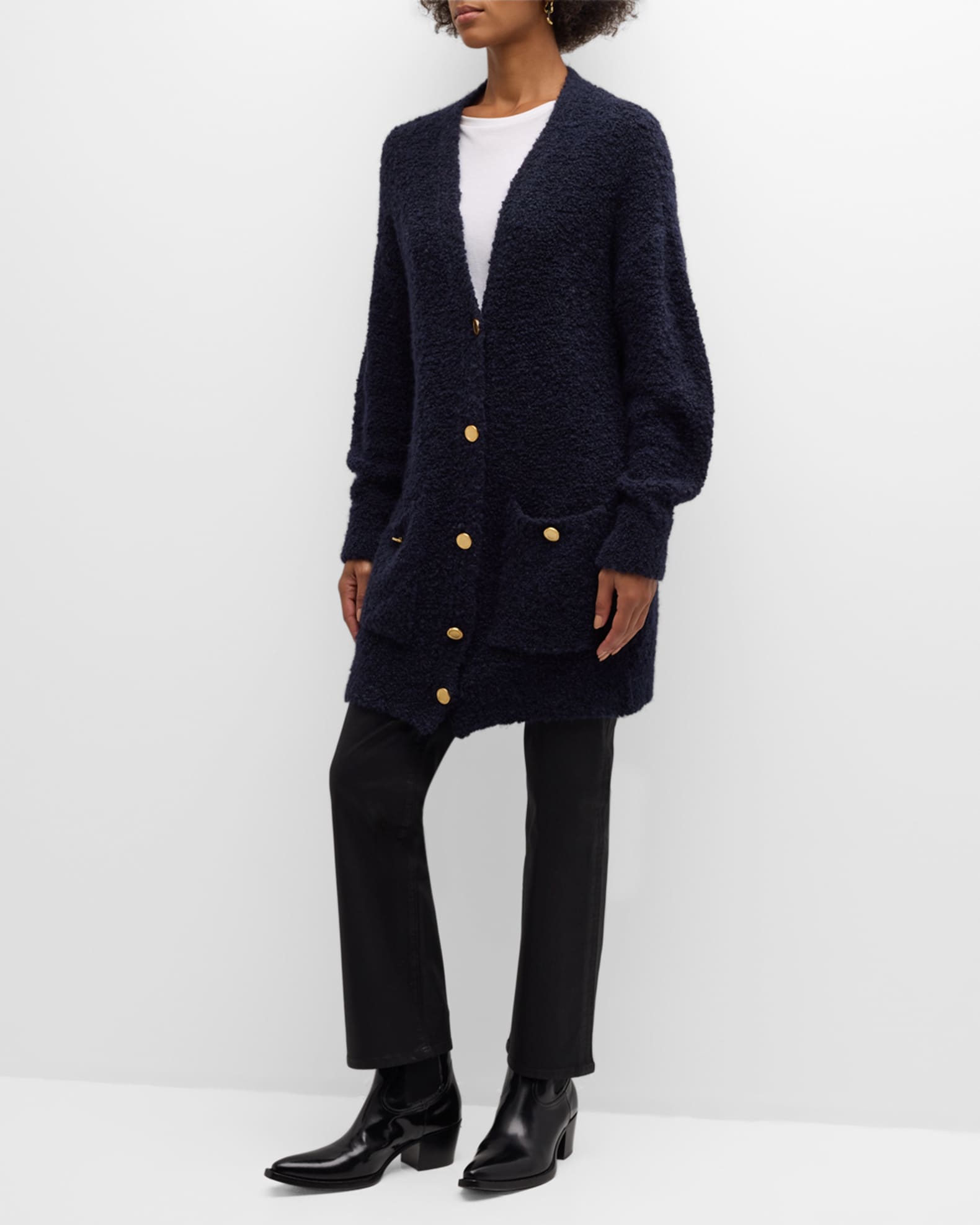 FRAME Boucle Boyfriend Cardigan | Neiman Marcus