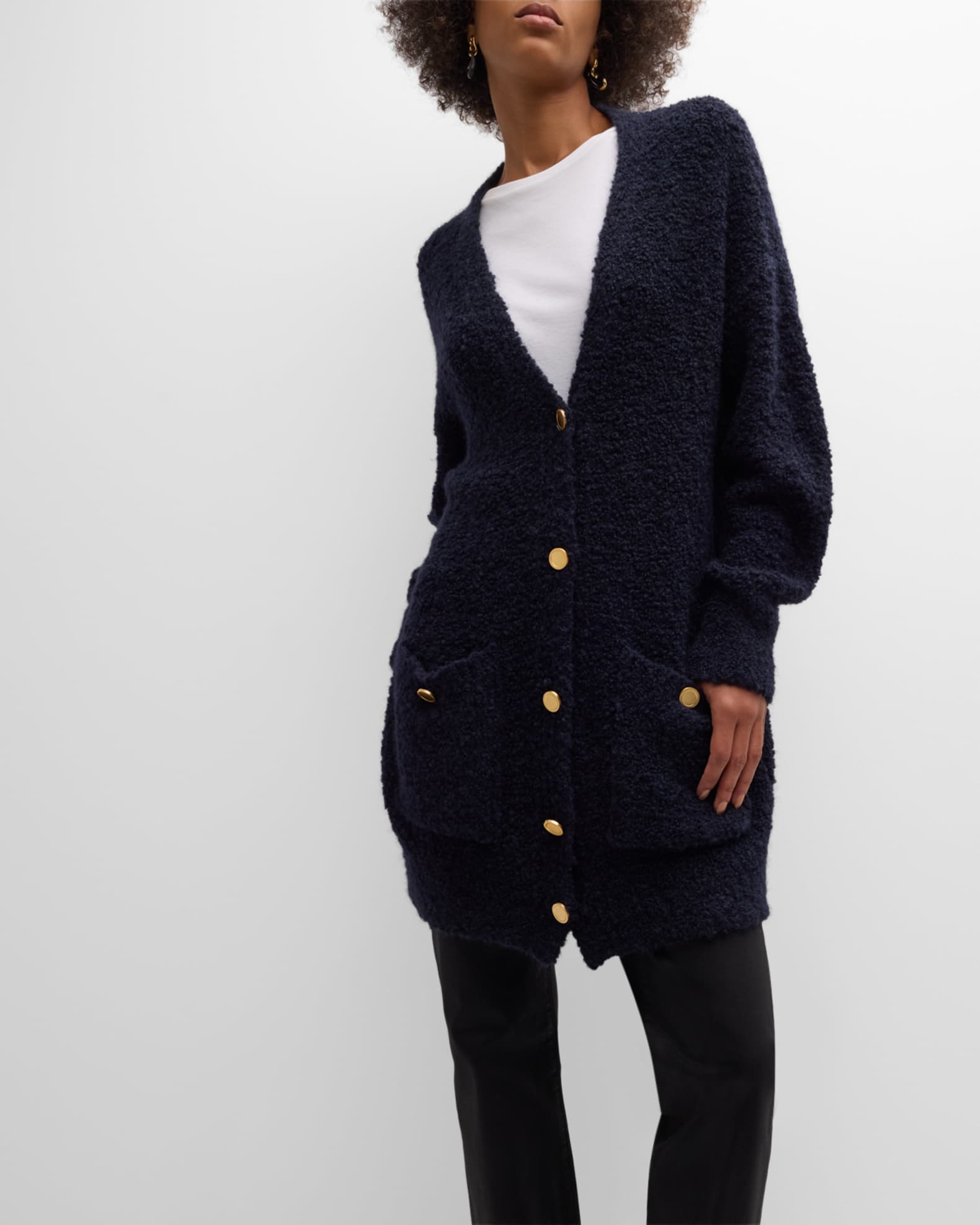 FRAME Boucle Boyfriend Cardigan | Neiman Marcus