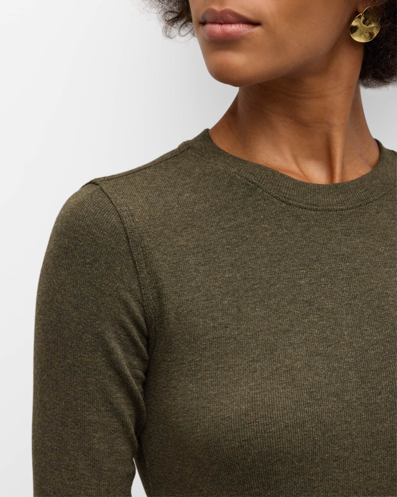 FRAME Ribbed Crewneck Tee | Neiman Marcus