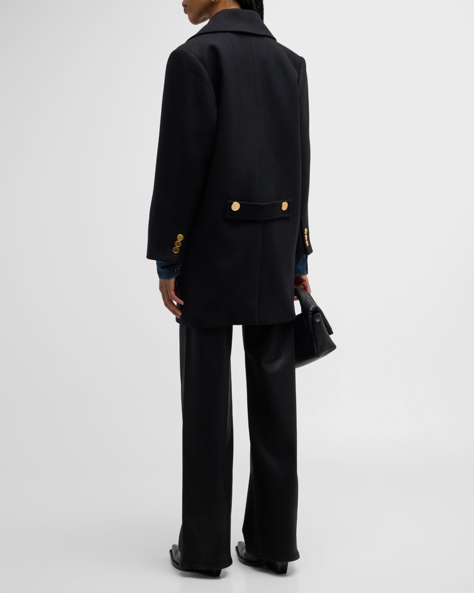 FRAME Classic Wool-Blend Peacoat | Neiman Marcus