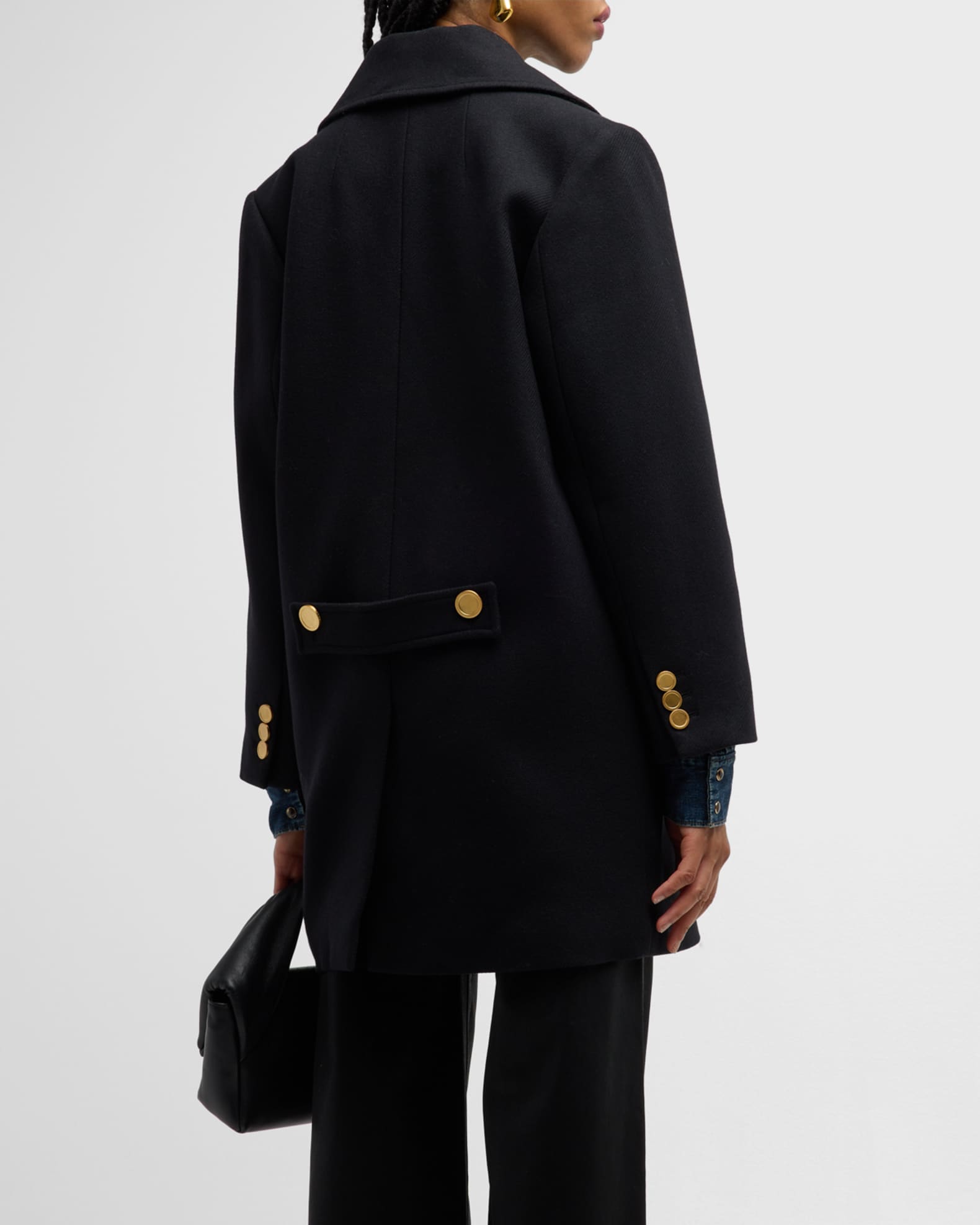FRAME Classic Wool-Blend Peacoat | Neiman Marcus