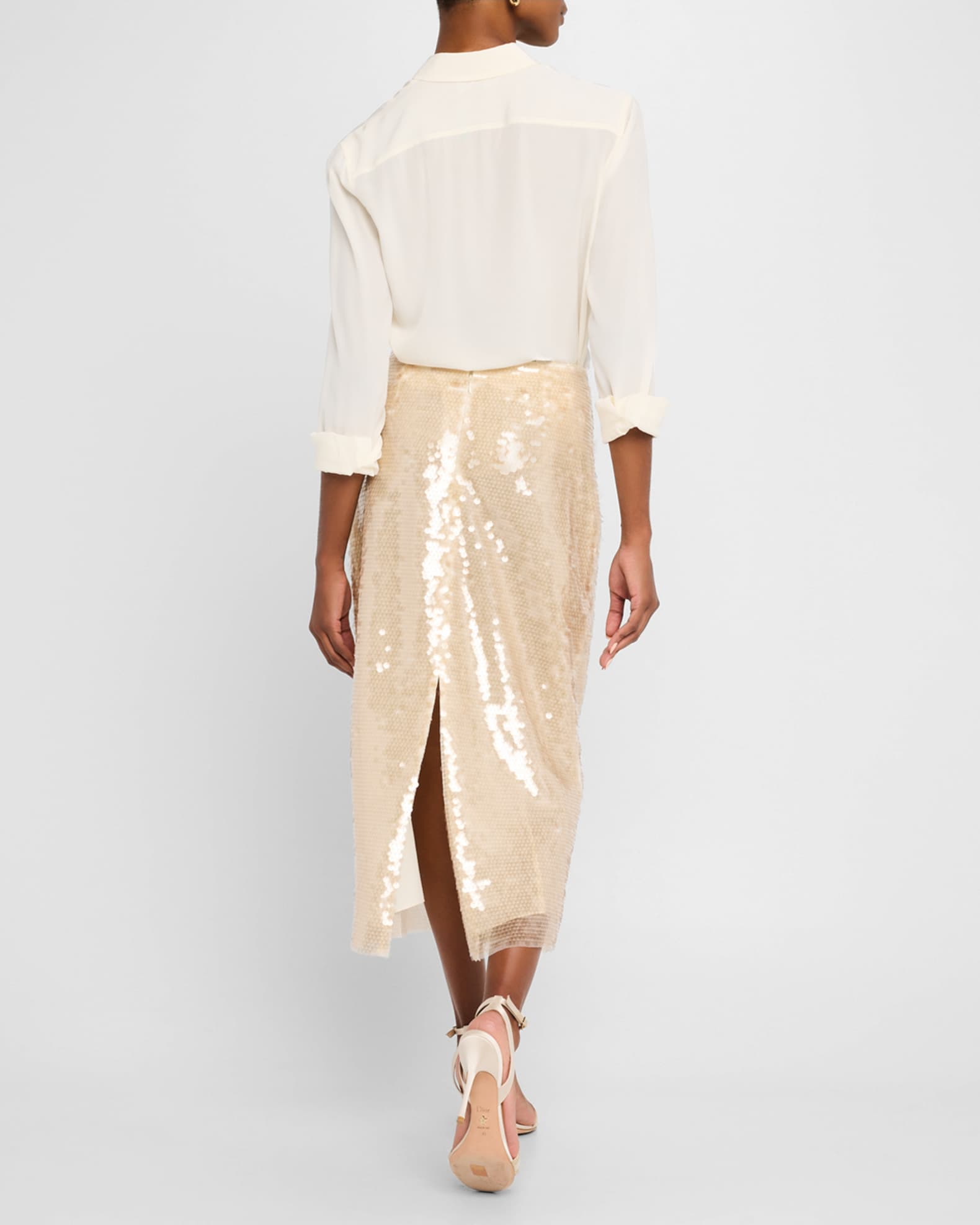 Tanya Taylor Kiah Sequin Midi Skirt | Neiman Marcus