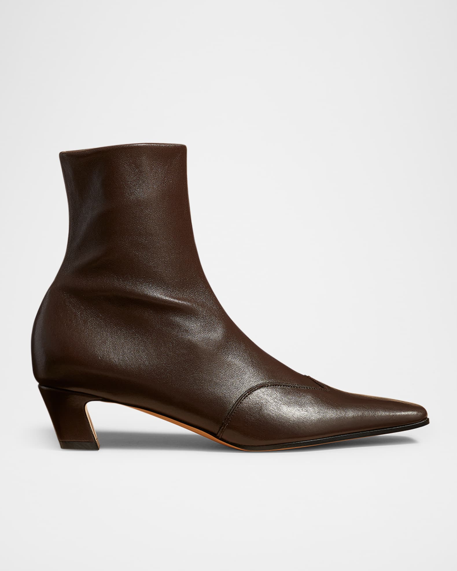 Khaite Nevada Stretch Leather Ankle Booties | Neiman Marcus