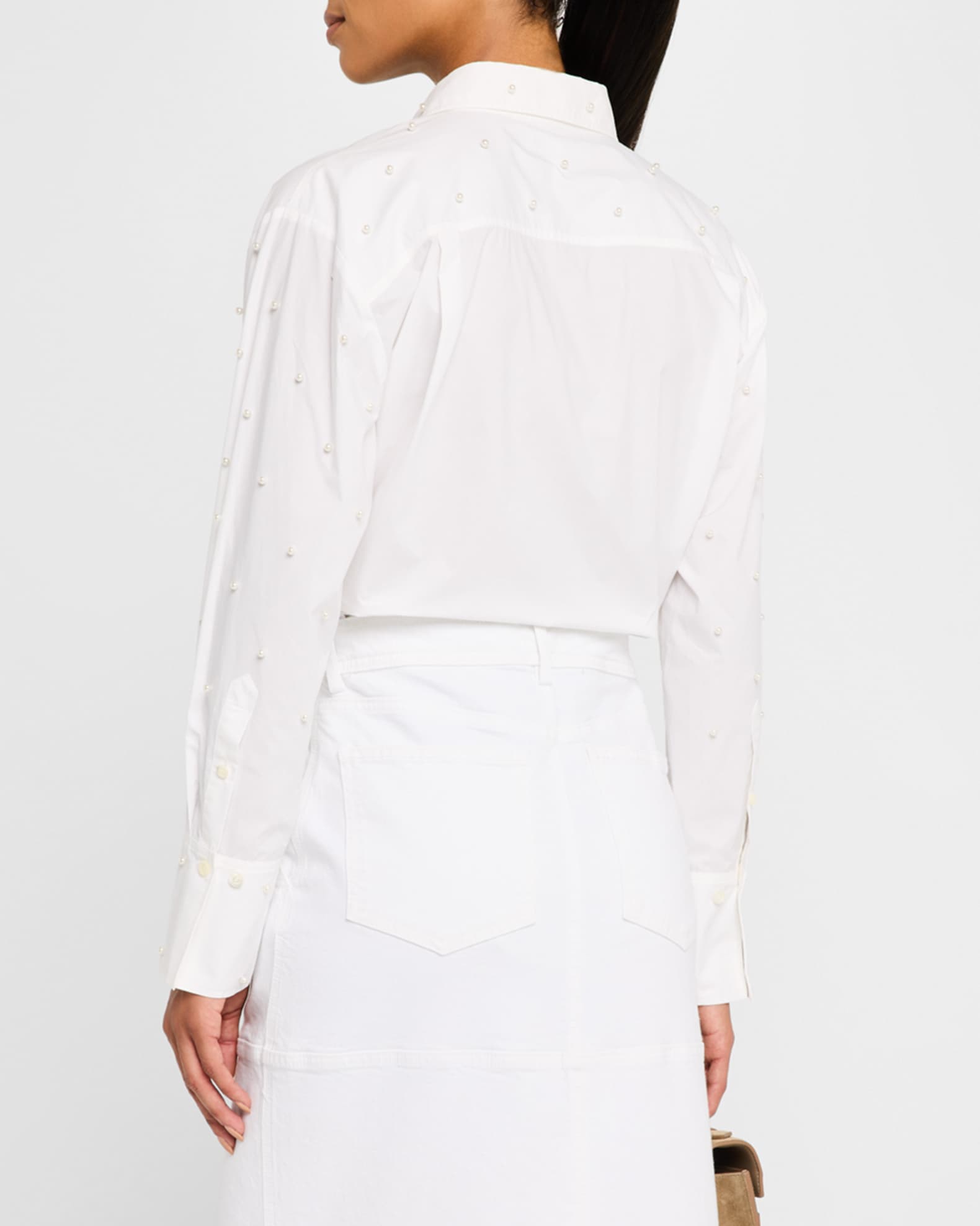 FRAME The Oversized Pearl Shirt | Neiman Marcus