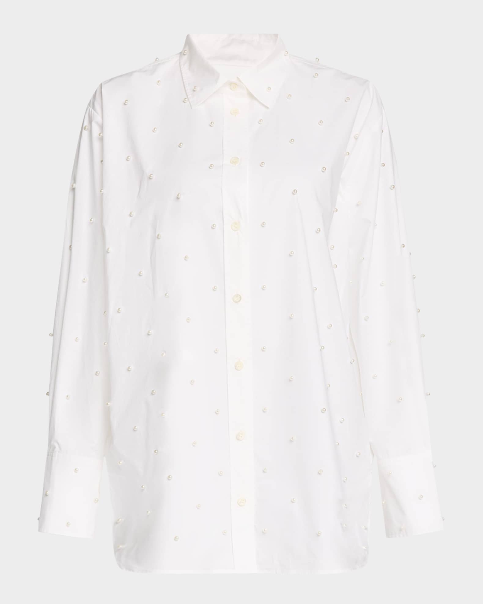 FRAME The Oversized Pearl Shirt | Neiman Marcus