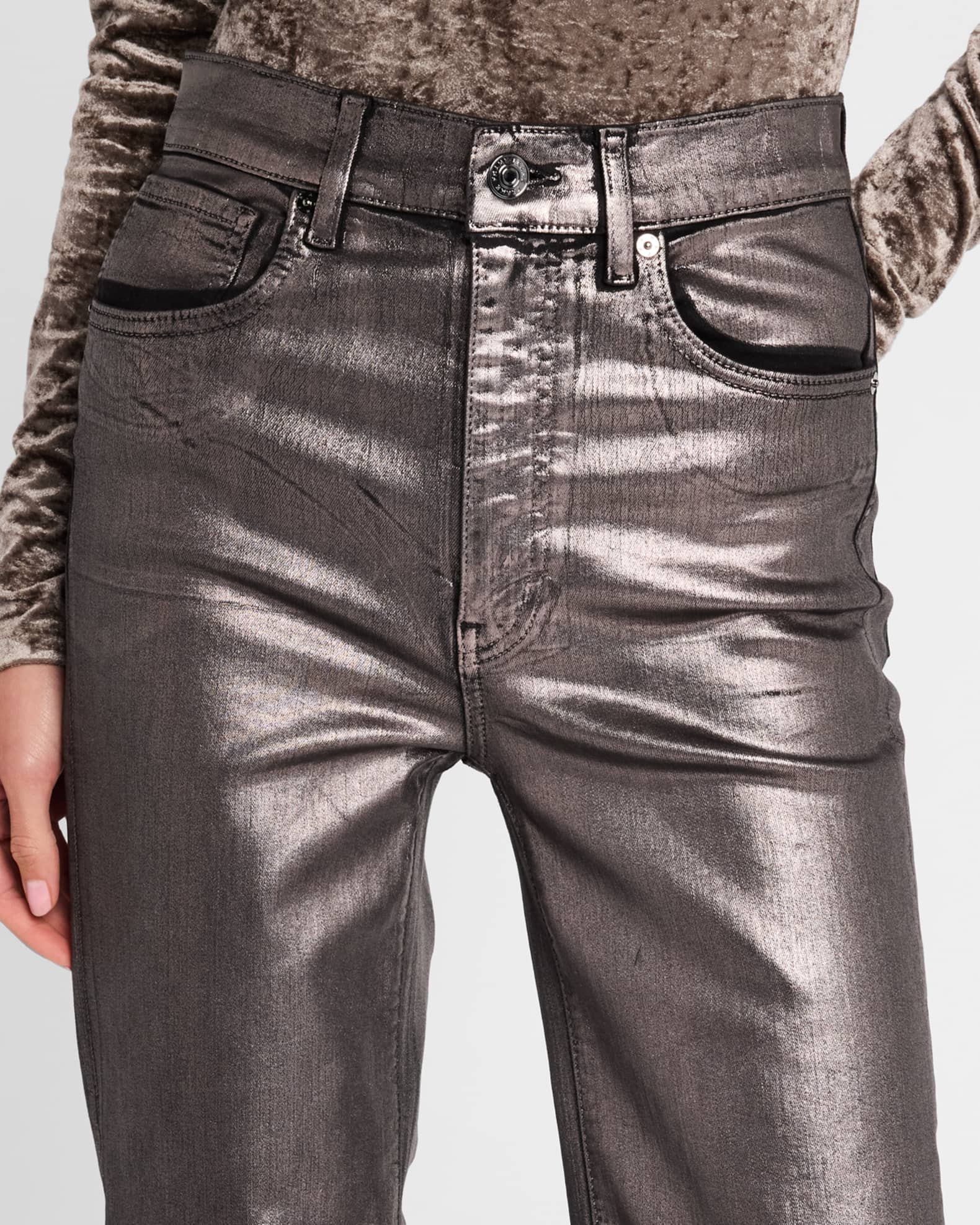 FRAME Le Sleek Straight Coated Jeans | Neiman Marcus