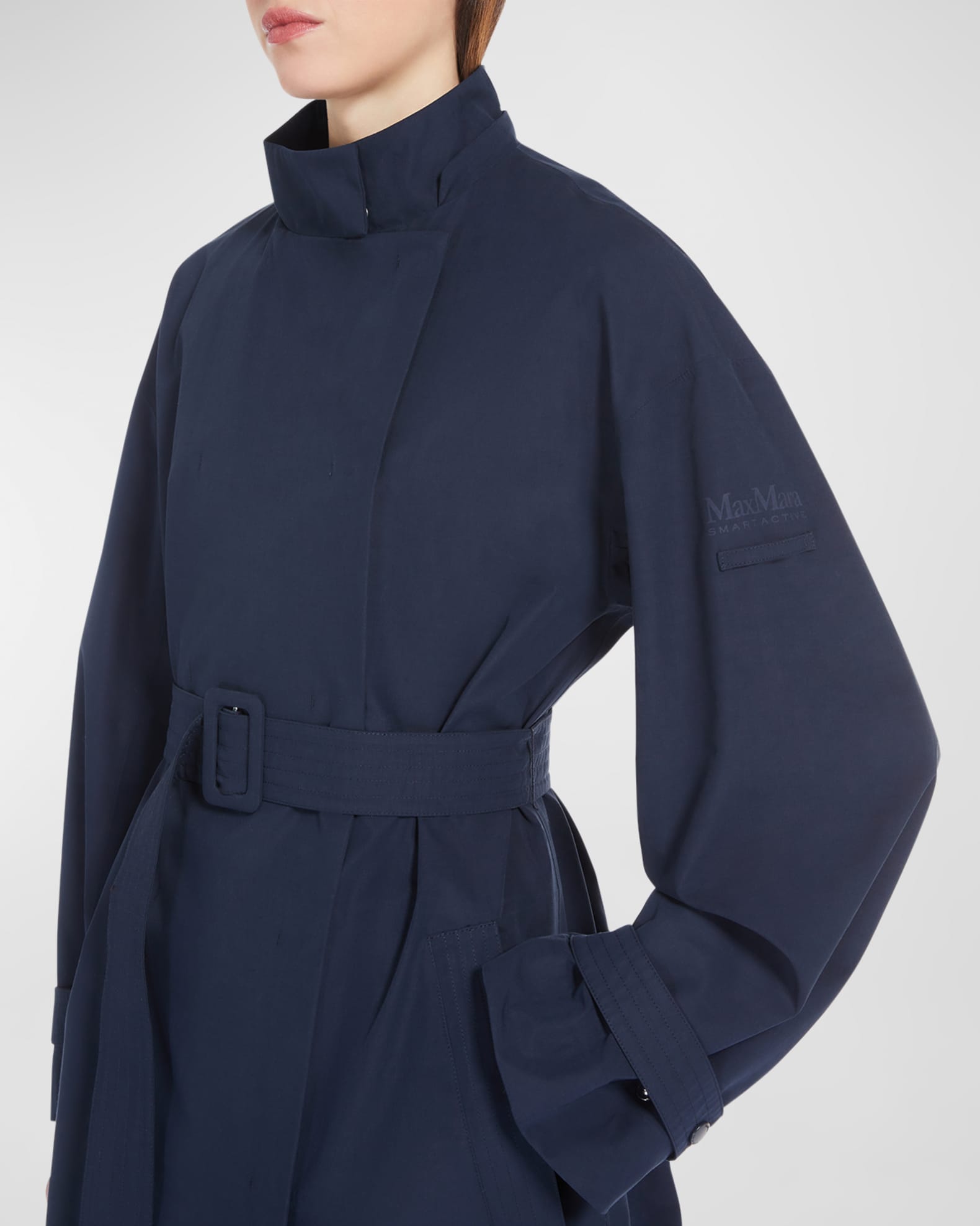 Max Mara Leisure Carter Belted Raincoat with Hood | Neiman Marcus