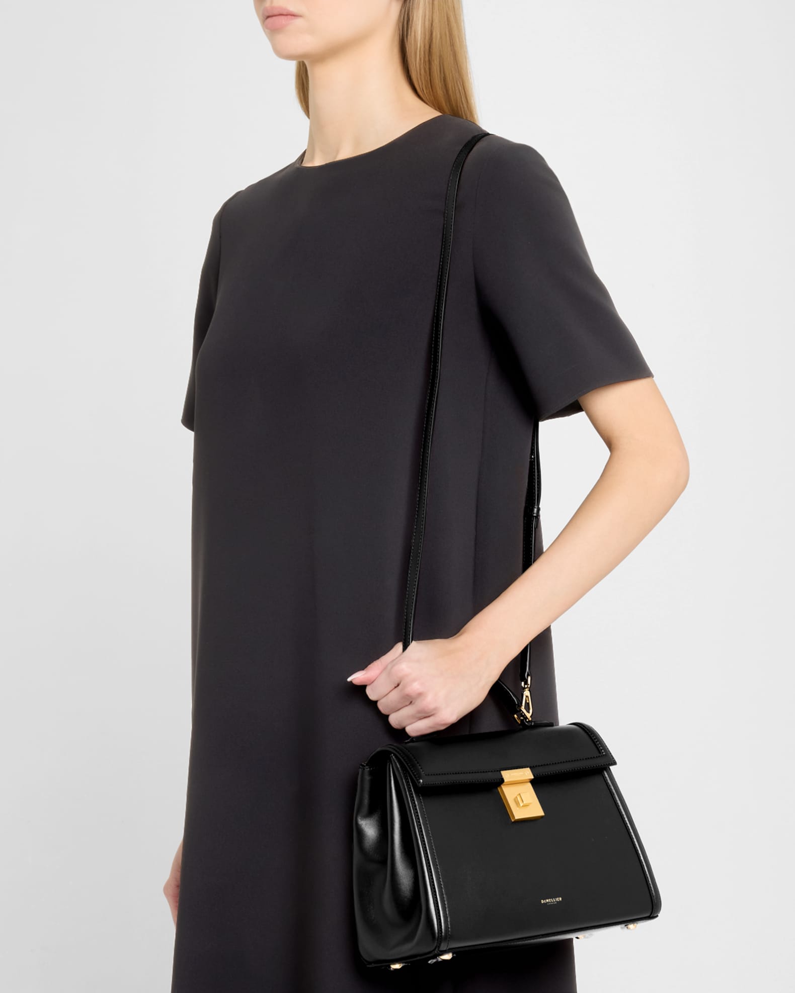 DeMellier The Paris Midi Leather Top-Handle Bag | Neiman Marcus