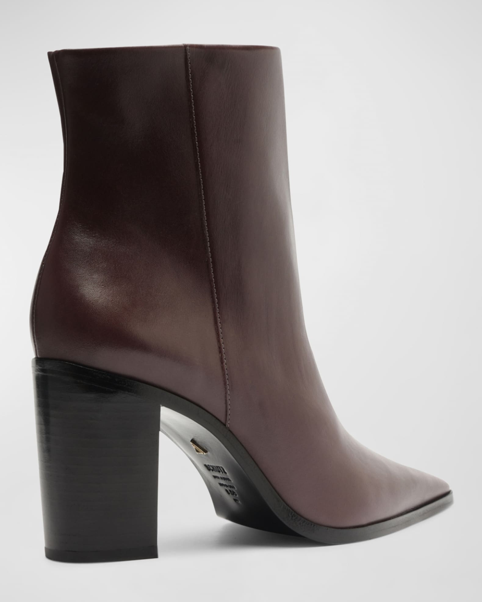 Schutz Mikki Leather Block-Heel Booties | Neiman Marcus