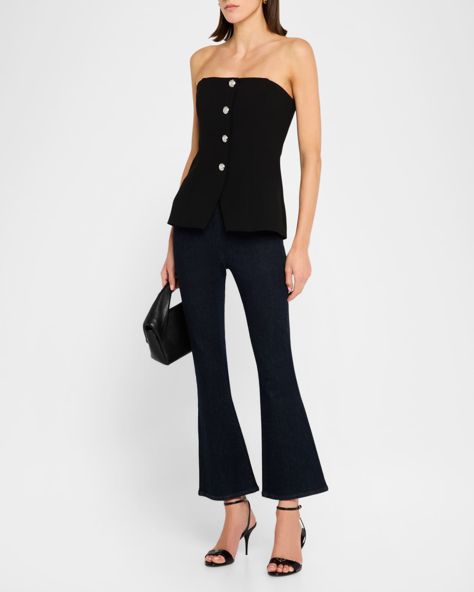 Veronica Beard Forman Strapless Fitted Top | Neiman Marcus