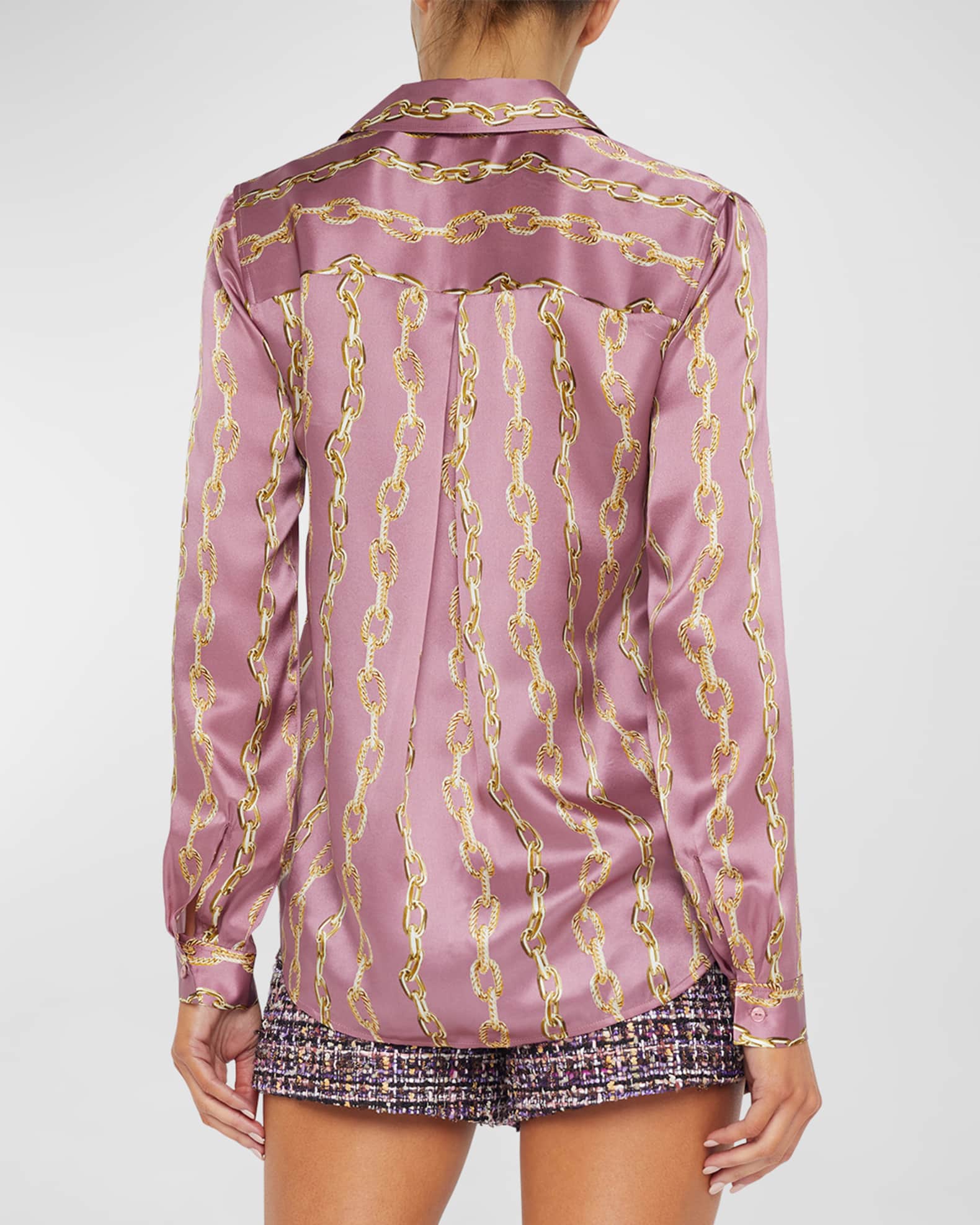 L'Agence Tyler Chain Silk Blouse | Neiman Marcus