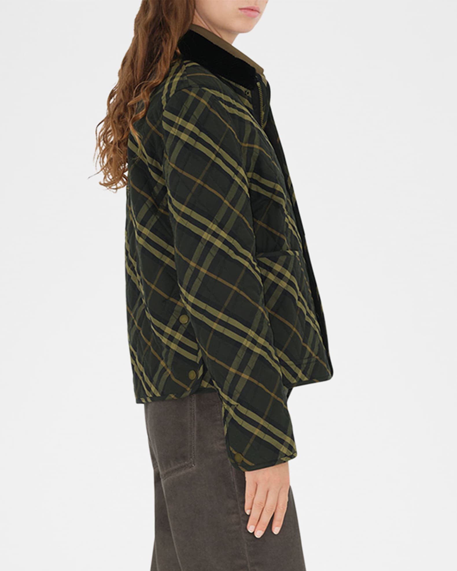 Burberry Short Check Quilted Jacket | Neiman Marcus