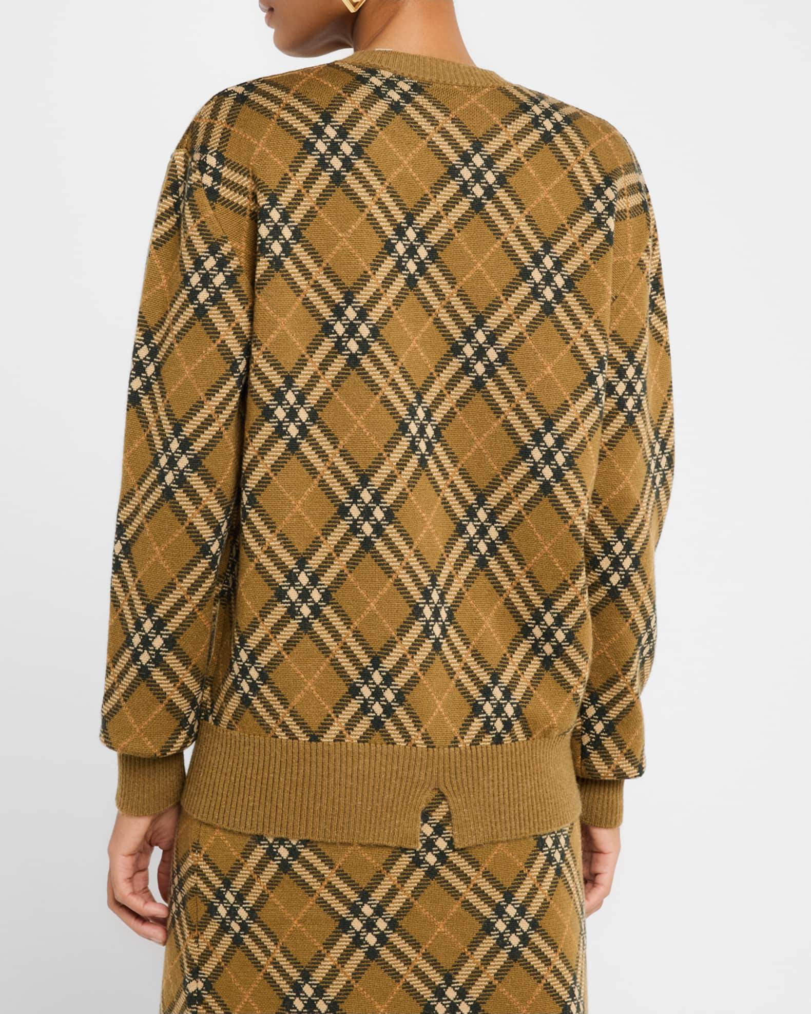 Burberry Wool Check Crewneck Sweater | Neiman Marcus