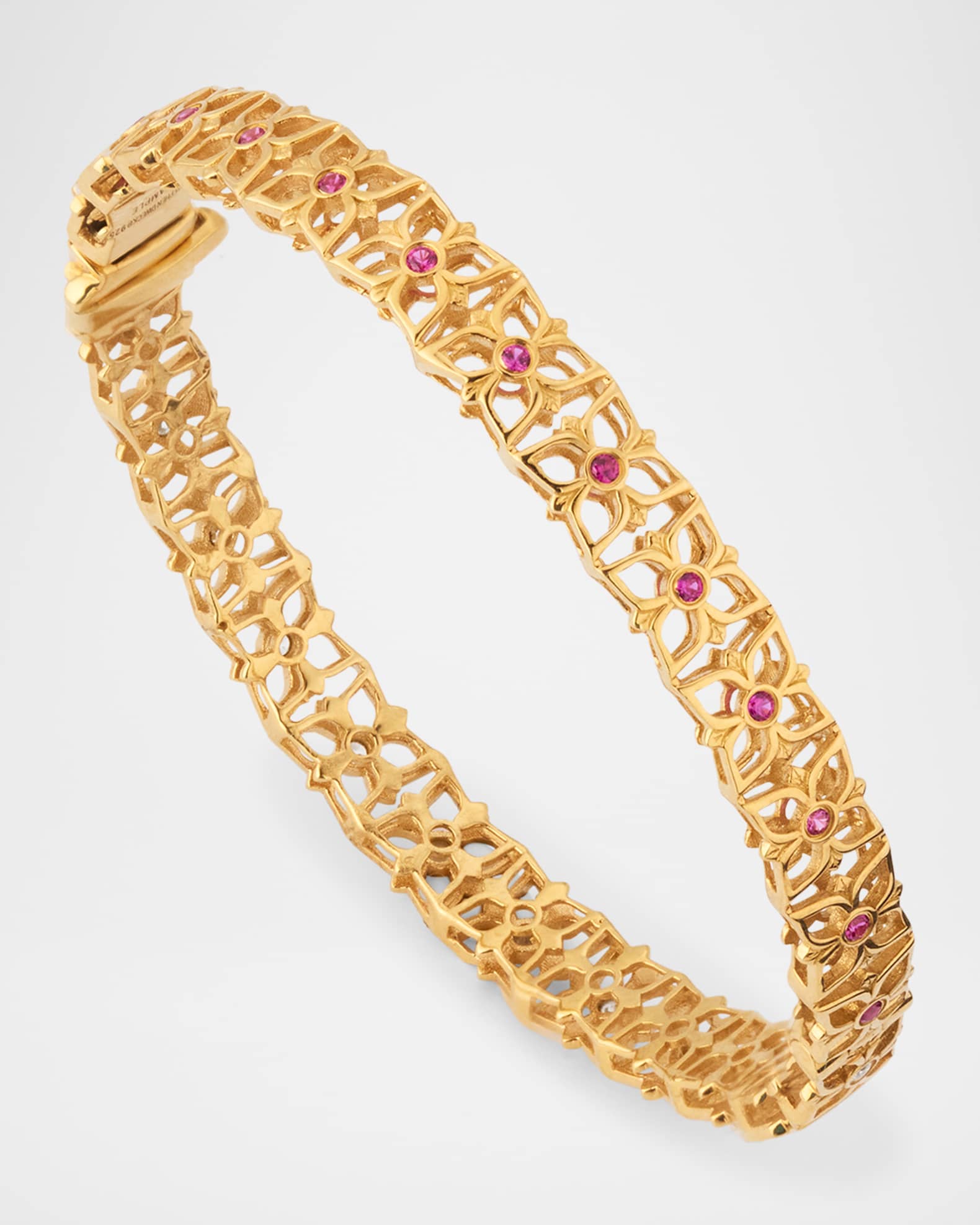 Stephen Dweck 18K Yellow Gold Diamond and Ruby Bangle Bracelet | Neiman ...