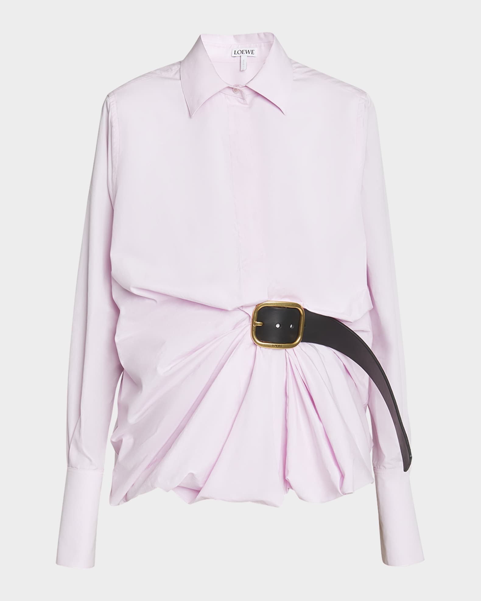 Loewe Belted Balloon-Hem Blouse | Neiman Marcus