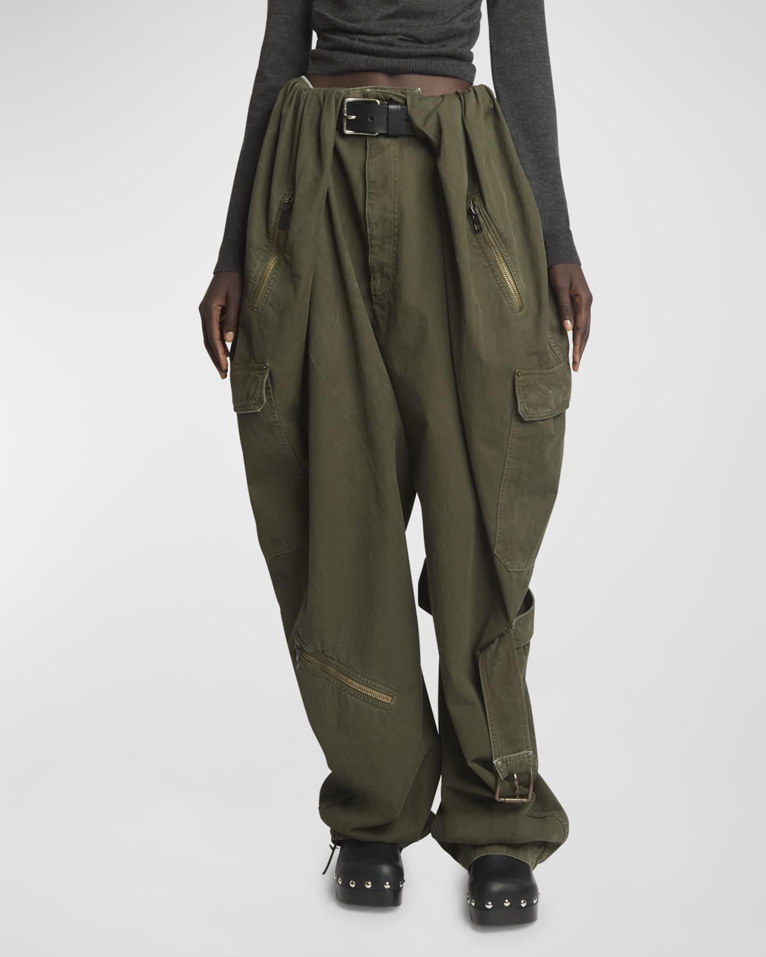 Loewe Wide-Leg Balloon Cargo Trousers | Neiman Marcus Loewe Wide-Leg Balloon Cargo Trousers | Neiman Marcus