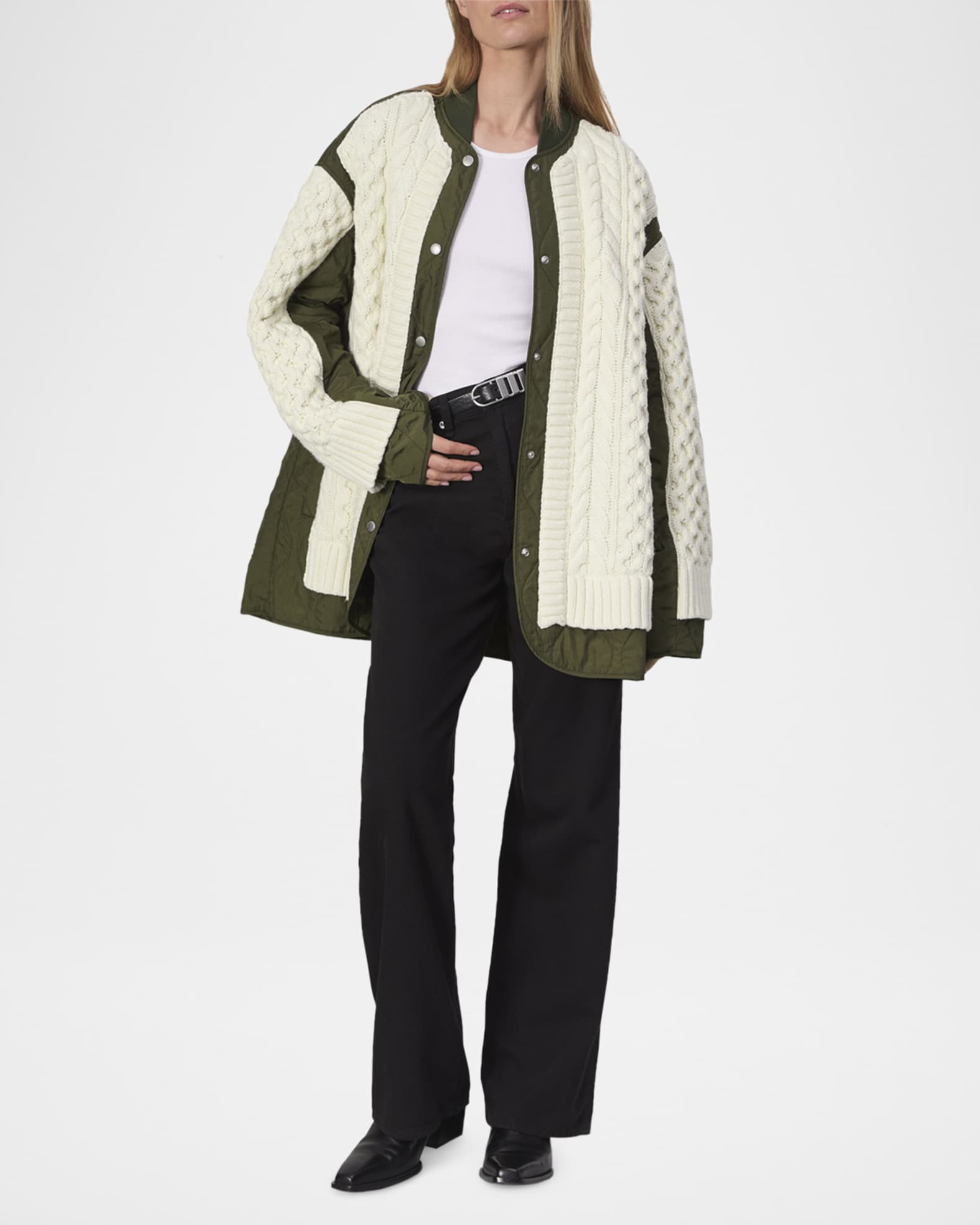 Rag & Bone Winnie Mixed Media Jacket | Neiman Marcus