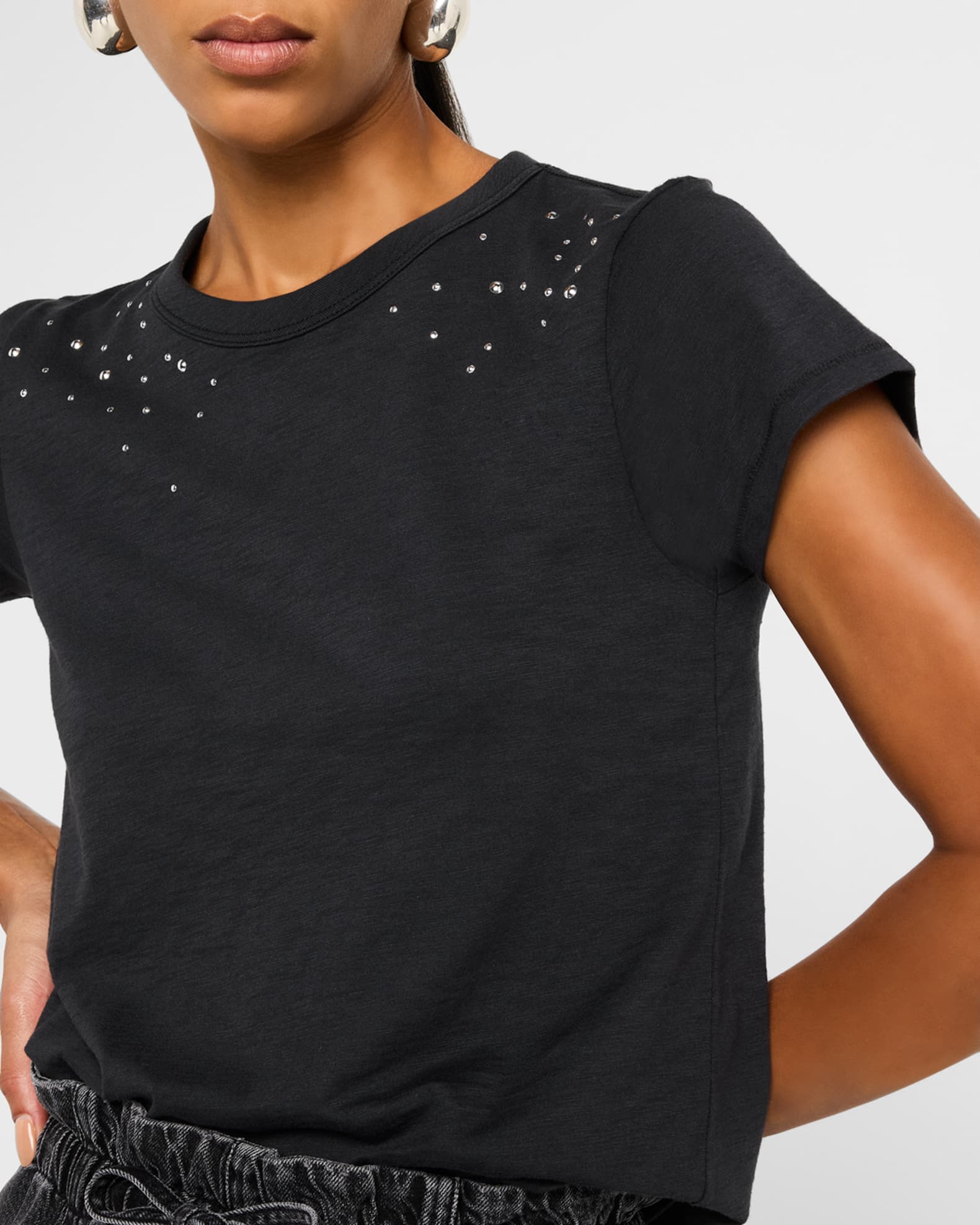 Rag & Bone Ombre Studded Short-Sleeve Tee | Neiman Marcus